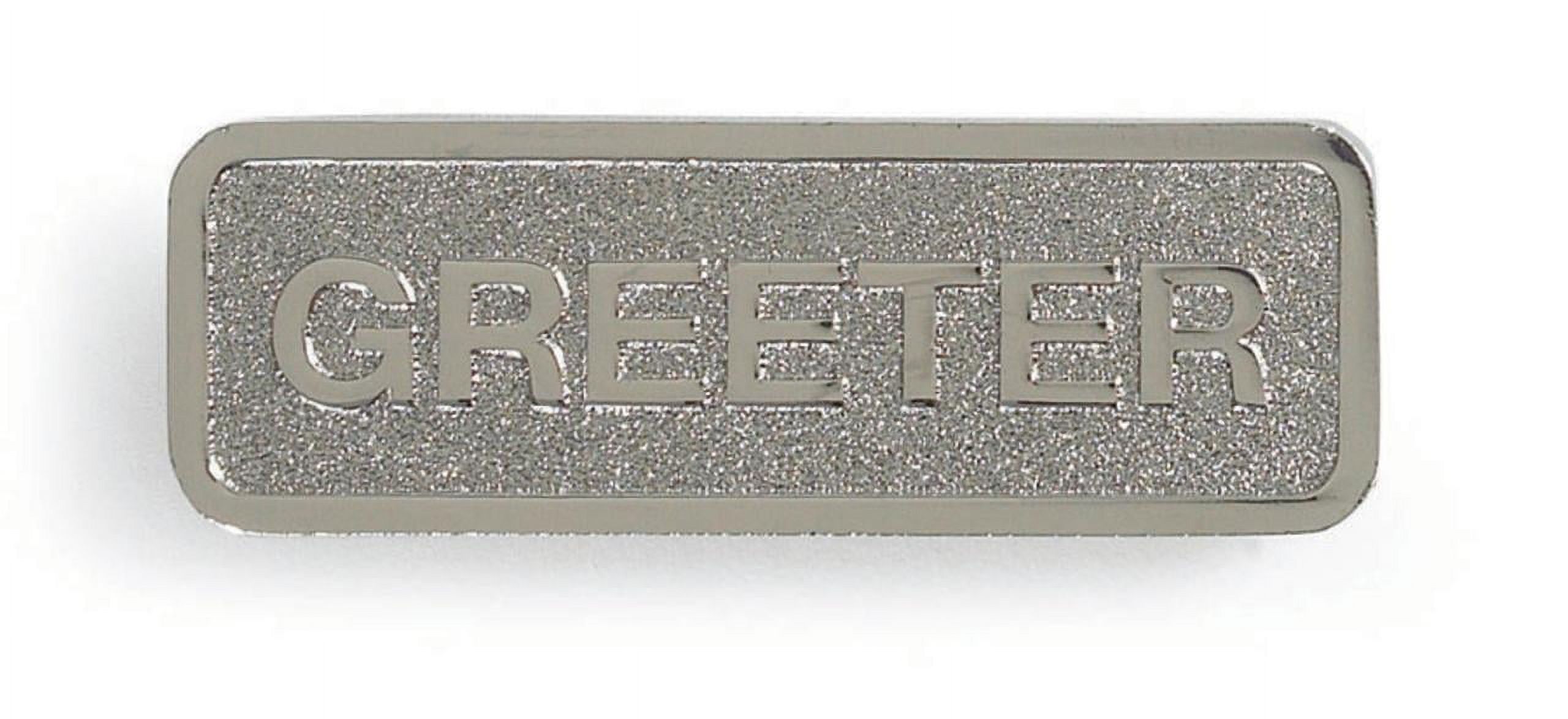 Greeter Badge - Silver Finish: Magnetic Attachment, (Hardcover ...