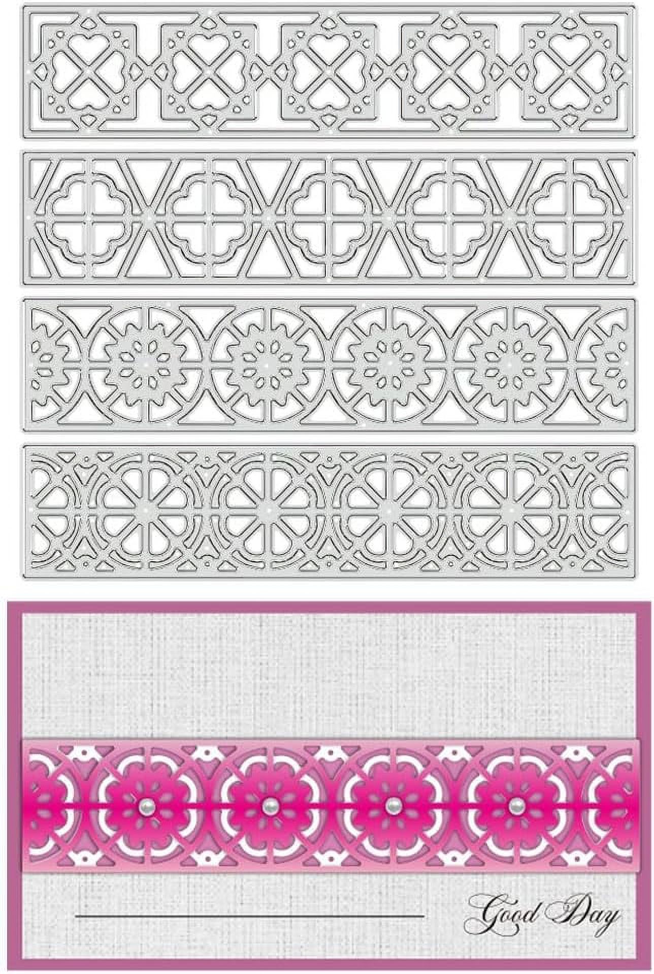 Greeting Card Border Cutting Dies Stencils Circle Clover Border Die ...