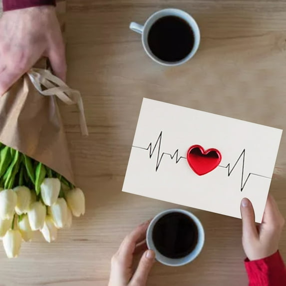 Greeting Card,DIY Leather Heart Three Birthday Valentine's Day Greeting ...