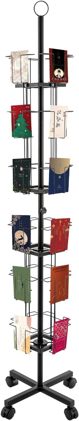 Greeting Card Display, 2PCS Rotating Greeting Card Rack with 360 ...