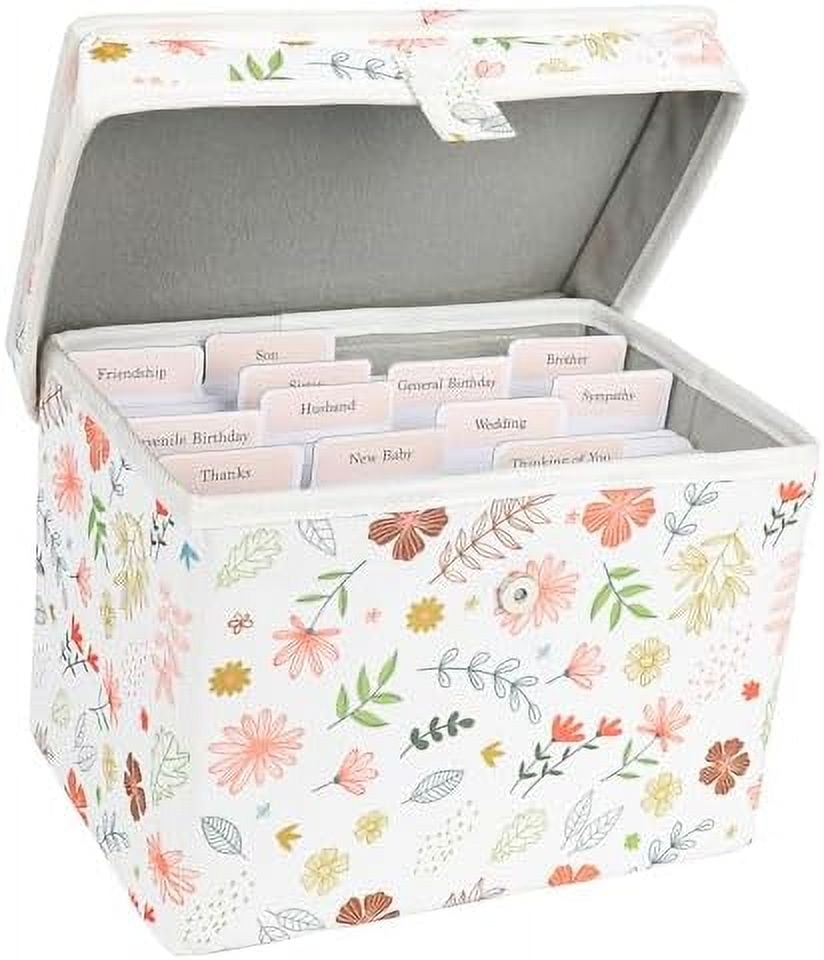Greeting Card Organizer Storage with 12 Removable Dividers - Store 140 ...