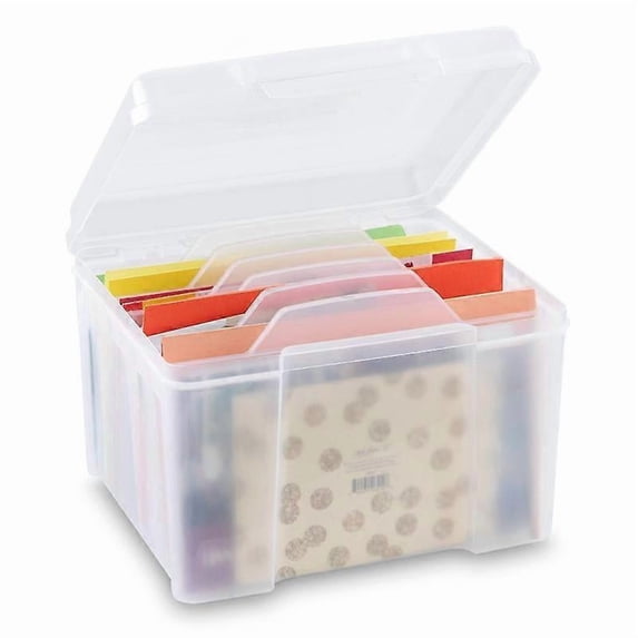 Greeting Card Organizer & Storage Box with 6 Adjustable Dividers for ...