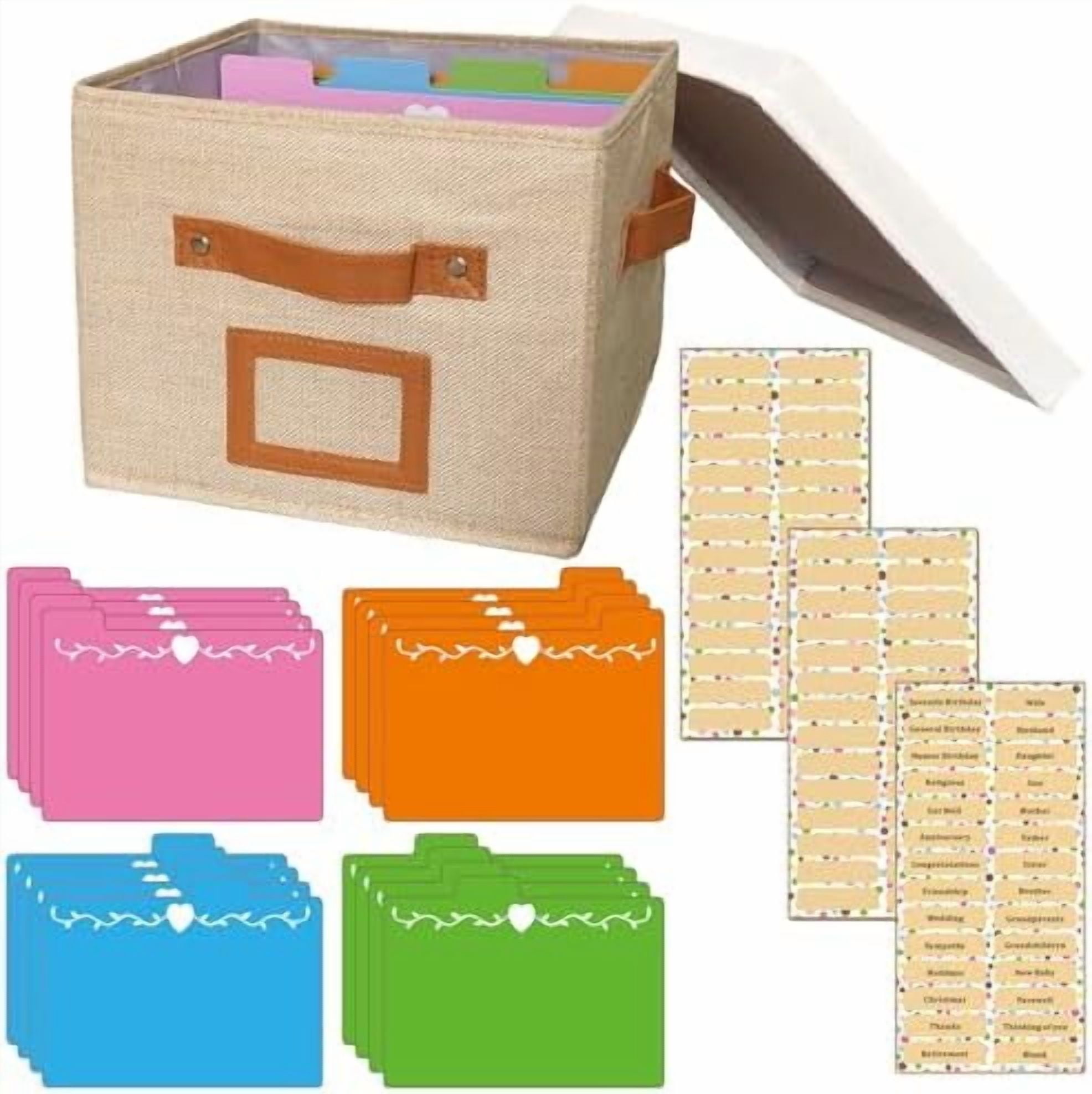 Greeting Card Organizer & Storage Boxes with 16 Pieces Adjustable ...