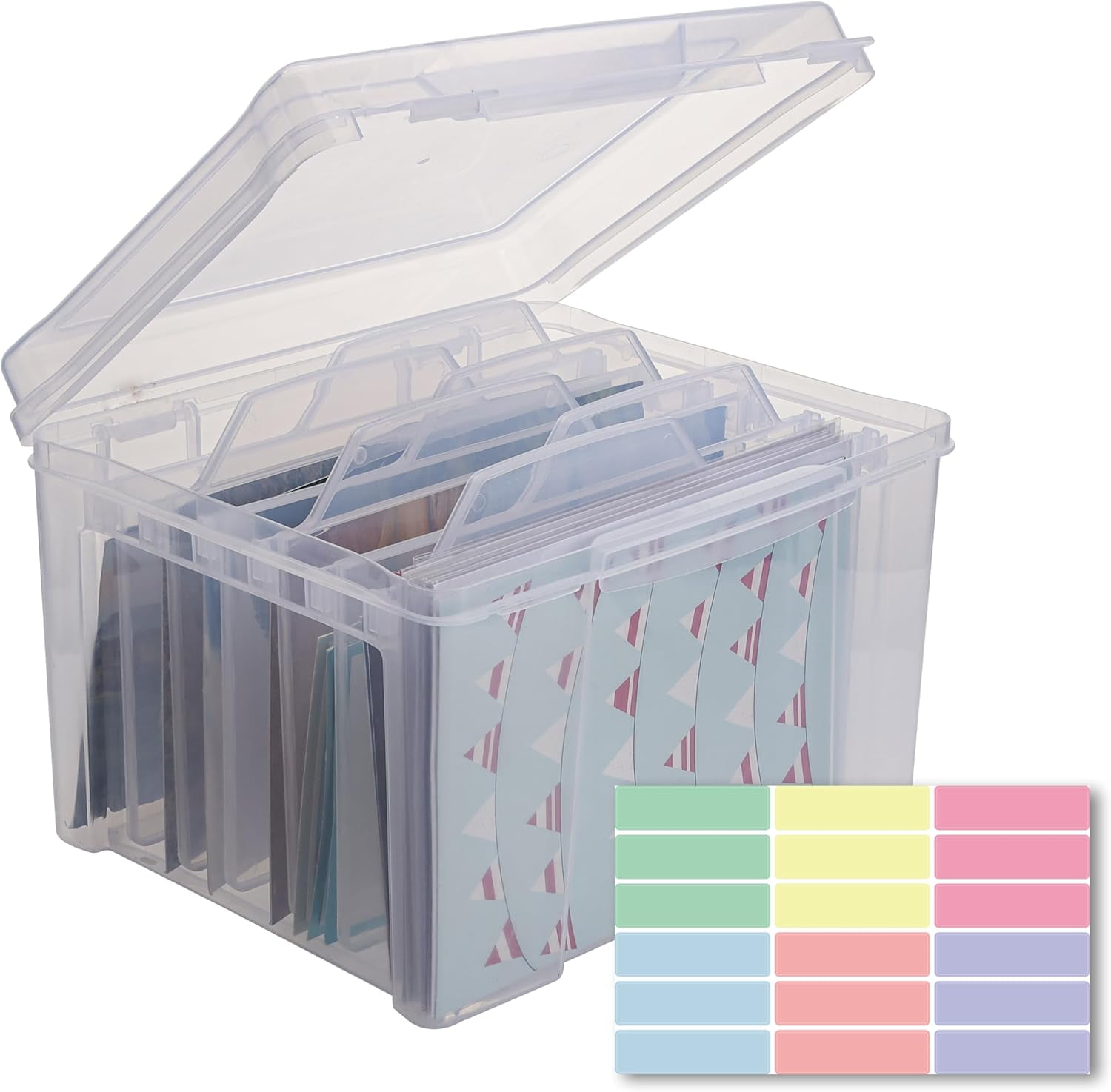 Greeting Card Storage & Organizer Box with 6 Removable Dividers for ...
