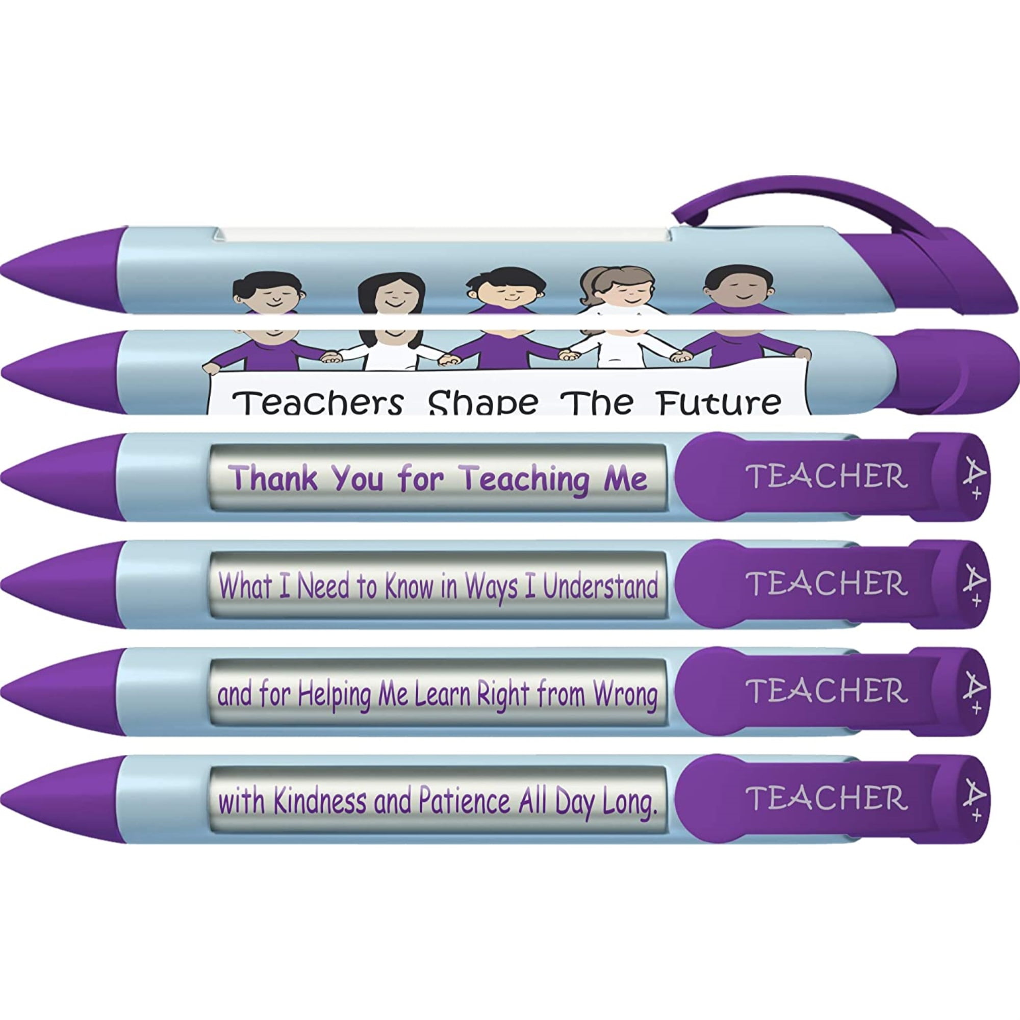 Greeting Pen Teachers Shape the Future #1 Teacher Pens with Rotating ...