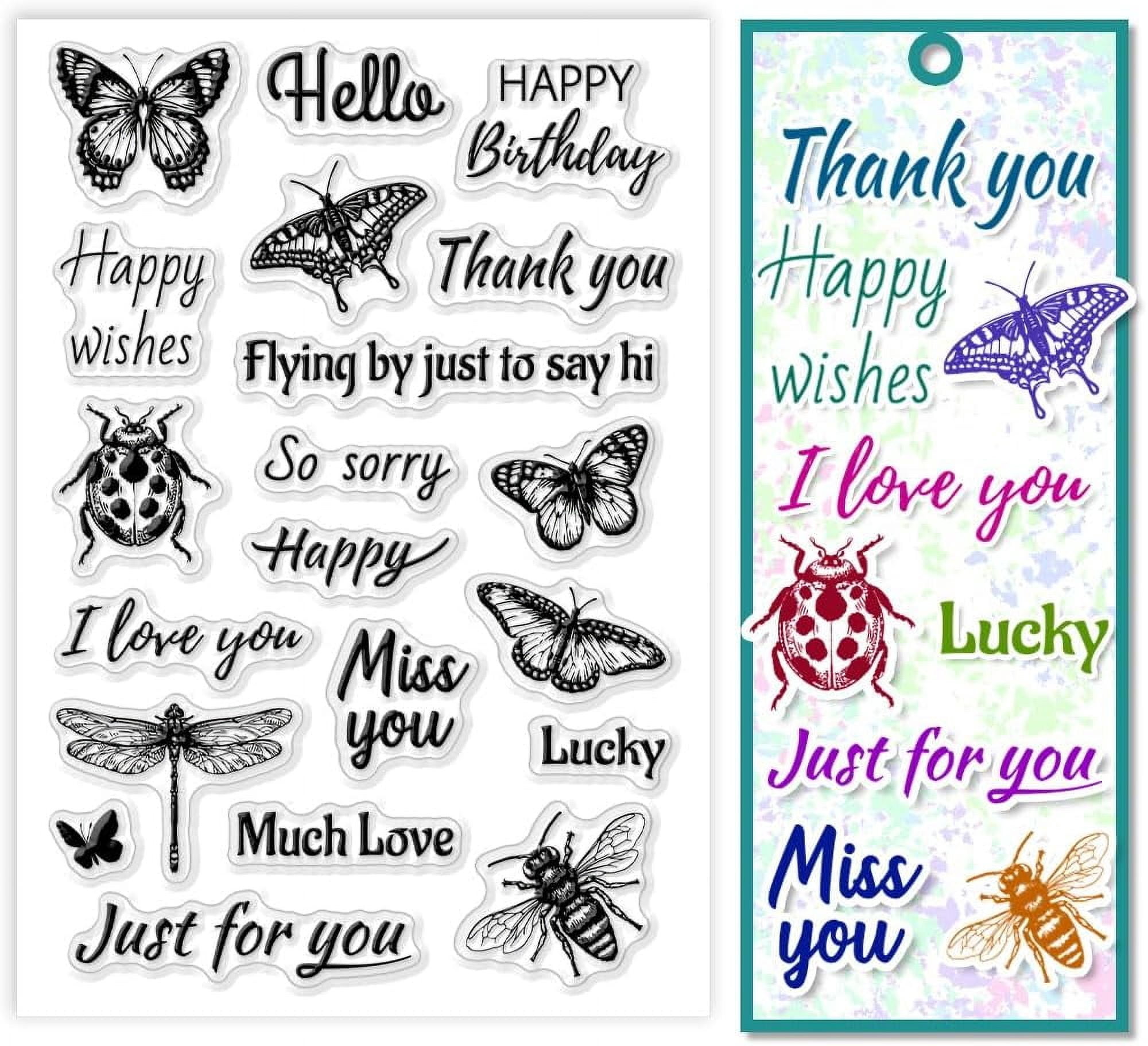 Greeting Words Clear Stamps Butterflies dragonflies Clear Stamps ...