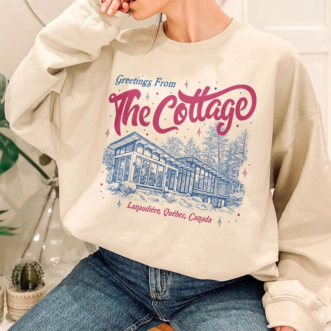 Greetings From the Cottage Unisex Sweatshirt, Hockey Romance Inspired ...