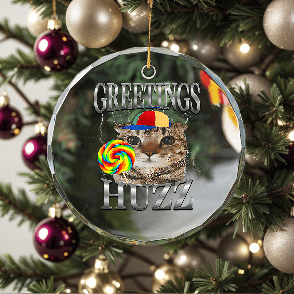 Greetings Huzz Cat Lovers Cats Brainrot Ornament, Hanging Decor ...