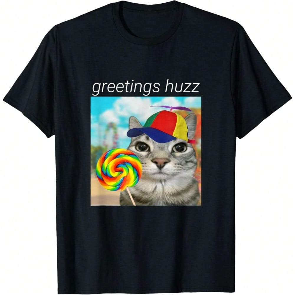 Greetings Huzz Funny Gen Z Gen Alpha Slang Meme T-Shirt Oversized Short ...
