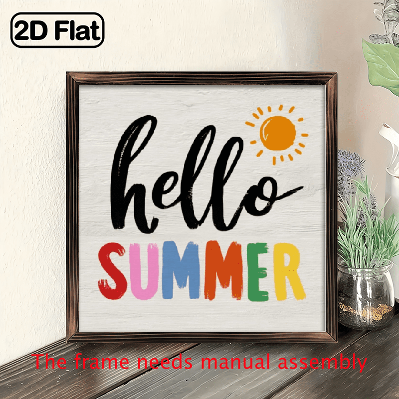 Greetings to The Summer Sun A Single Piece Wooden Decorative Frame 8 X ...