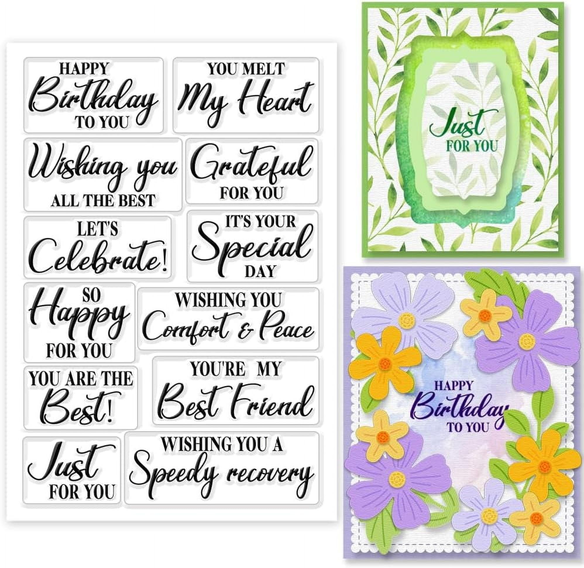 Greetings Words Clear Stamps Sentiment Words Background Silicone Clear ...