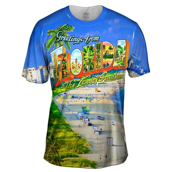 Greetings from Florida - The Land of Sunshine Mens T-Shirt All Over ...