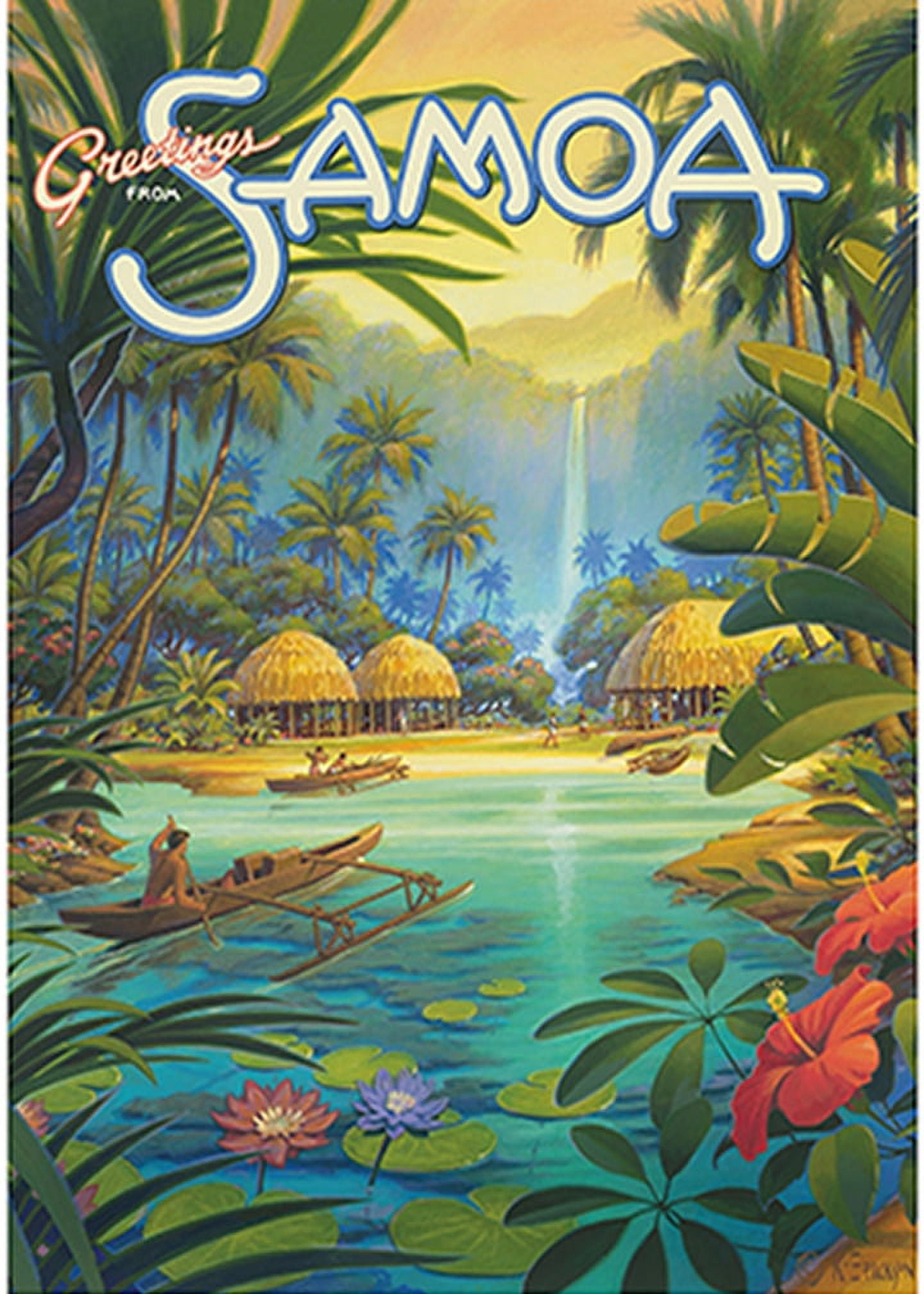 Greetings from Samoa - Samoan Islands - Vintage Travel Poster by Kerne Erickson - Master Art ...