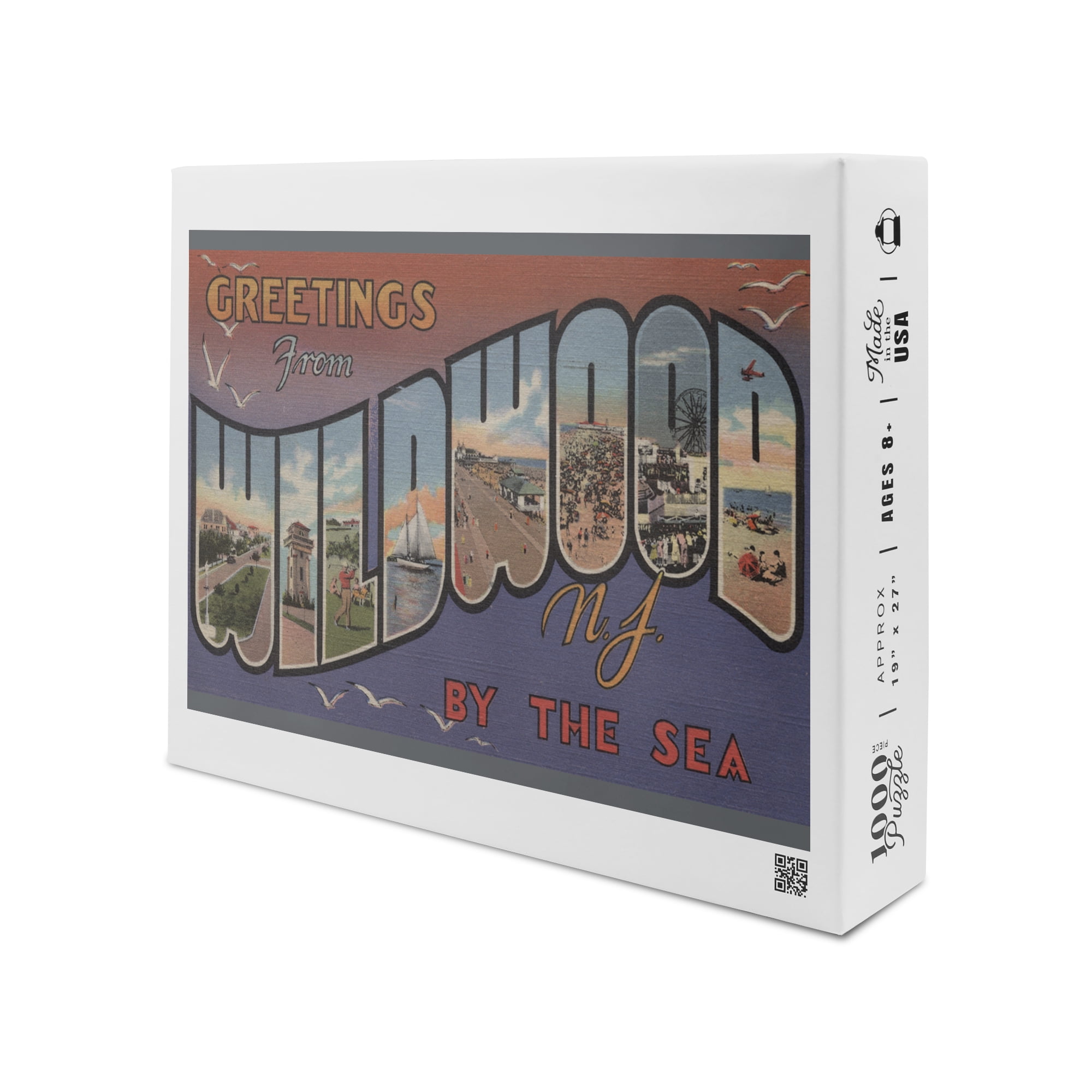 Greetings from Wildwood By-the-Sea, NJ (White Trim) (1000 Piece Puzzle ...