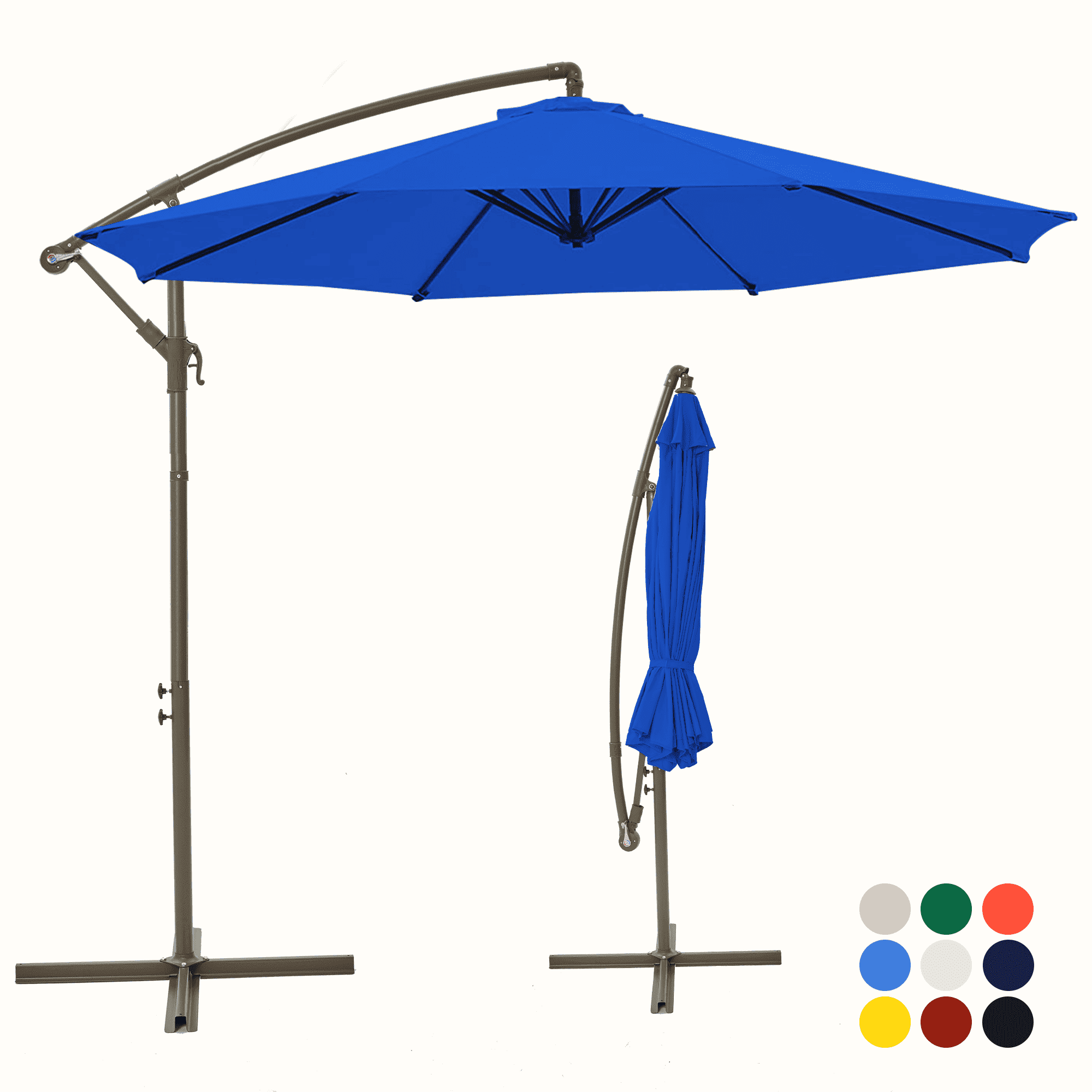 Greforg 10ft Patio Umbrellas Offset with a cross base(No Weight base ...