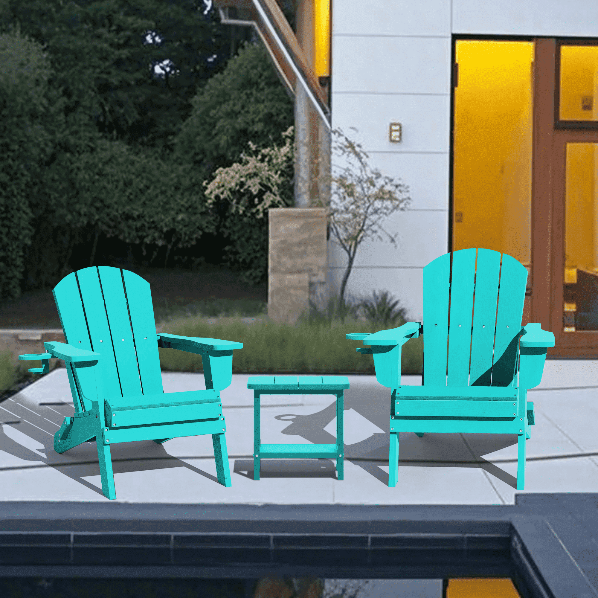 Greforg Folding Adirondack Chairs set of 2, Fire Pit Chairs,HDPE Lawn ...
