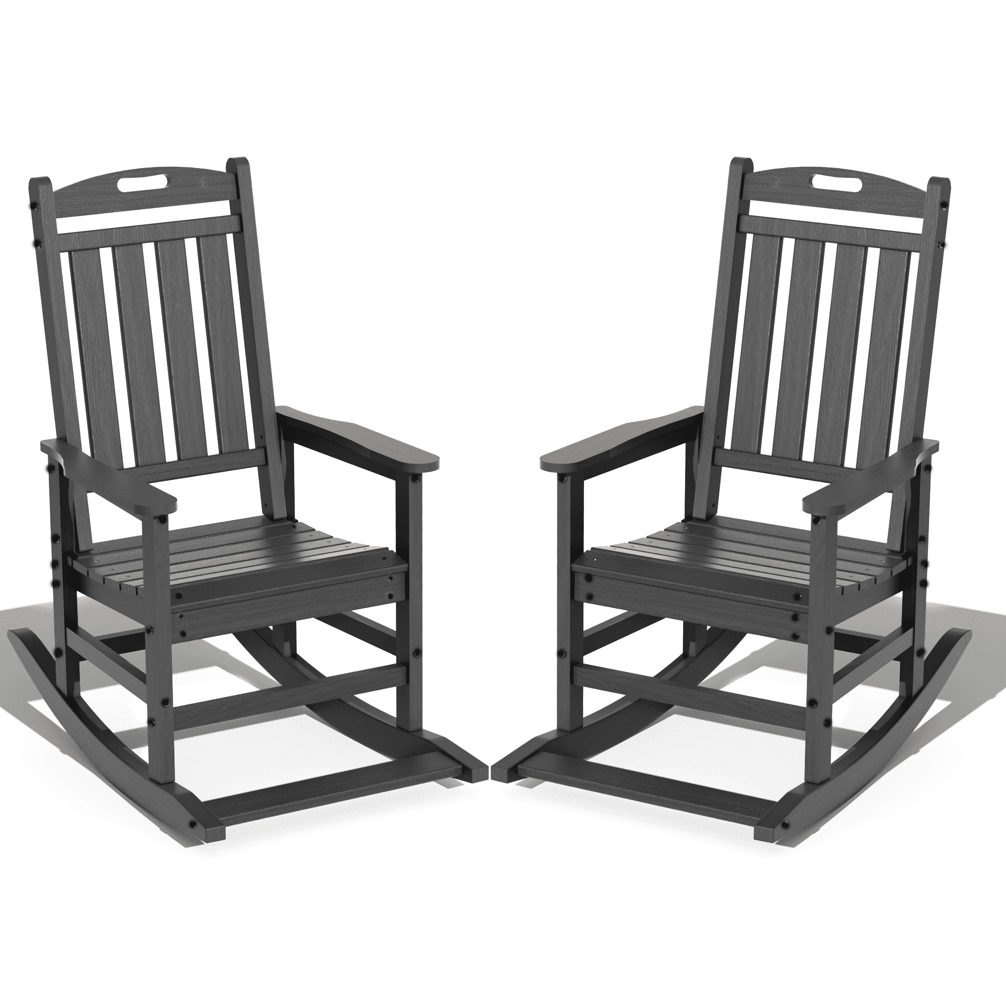 Greforg Outdoor Oversized Patio Rocking Chair Set of 2, HDPE Weather ...