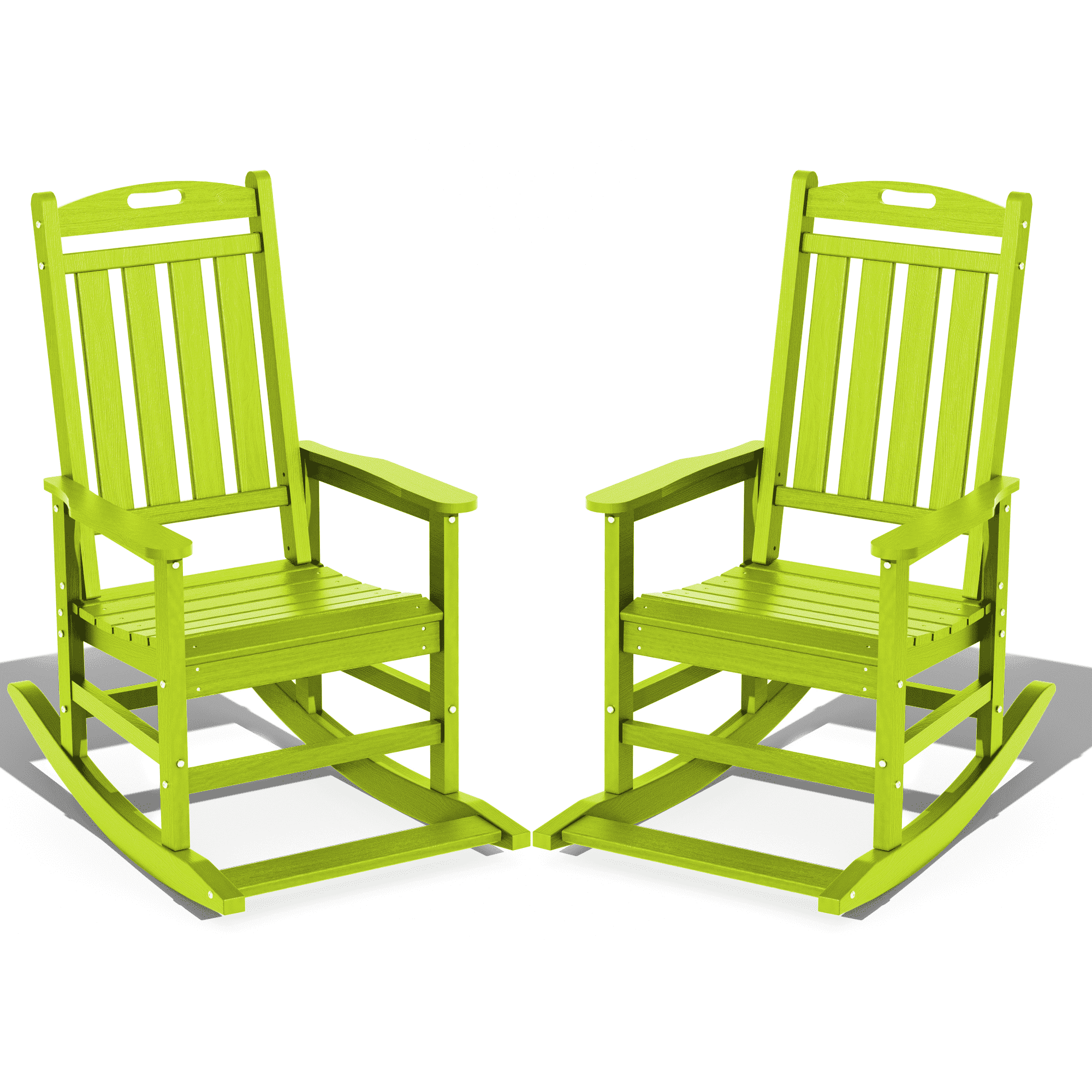 Greforg Outdoor Oversized Patio Rocking Chair Set of 2, HDPE Weather ...