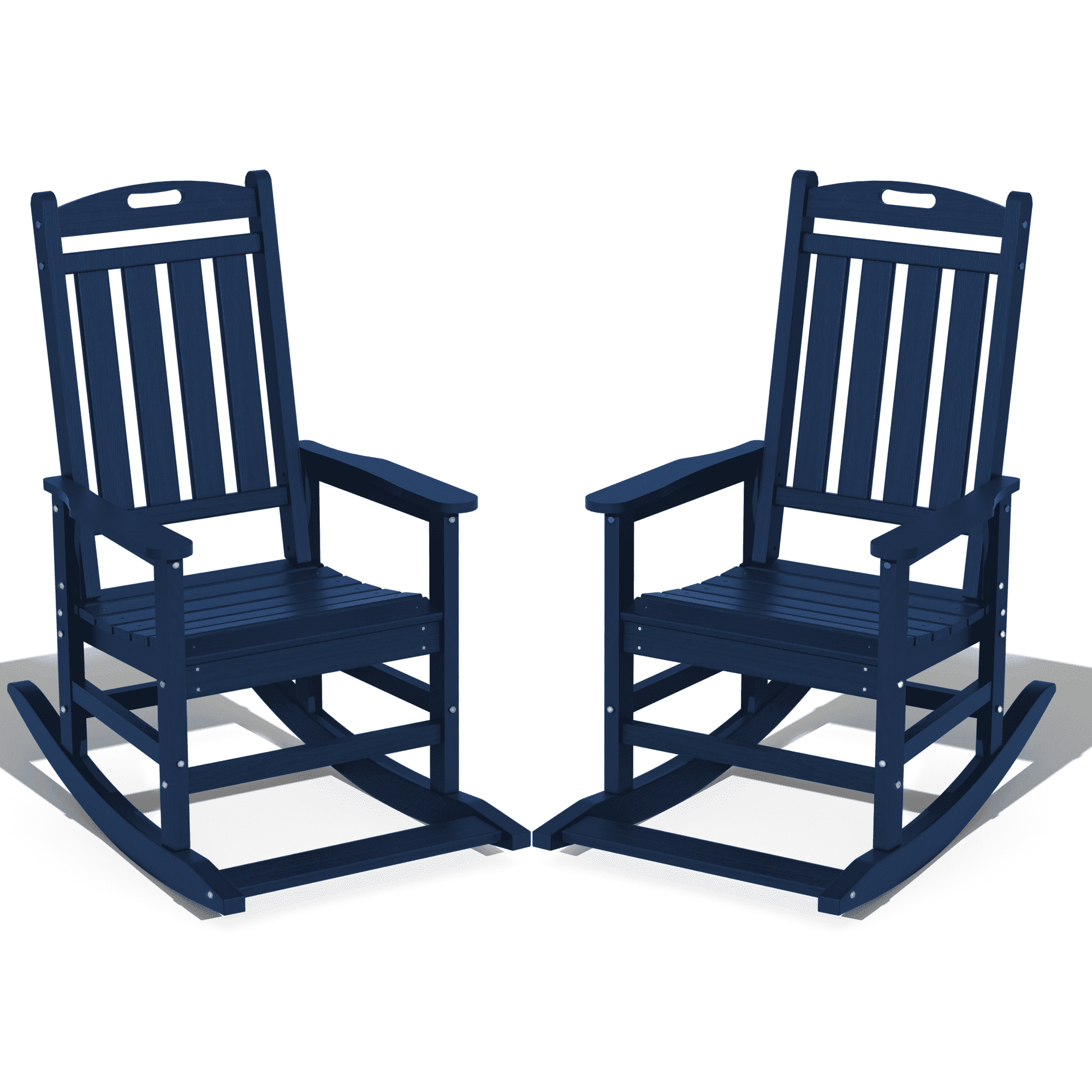 Greforg Outdoor Oversized Patio Rocking Chair Set of 2, HDPE Weather ...