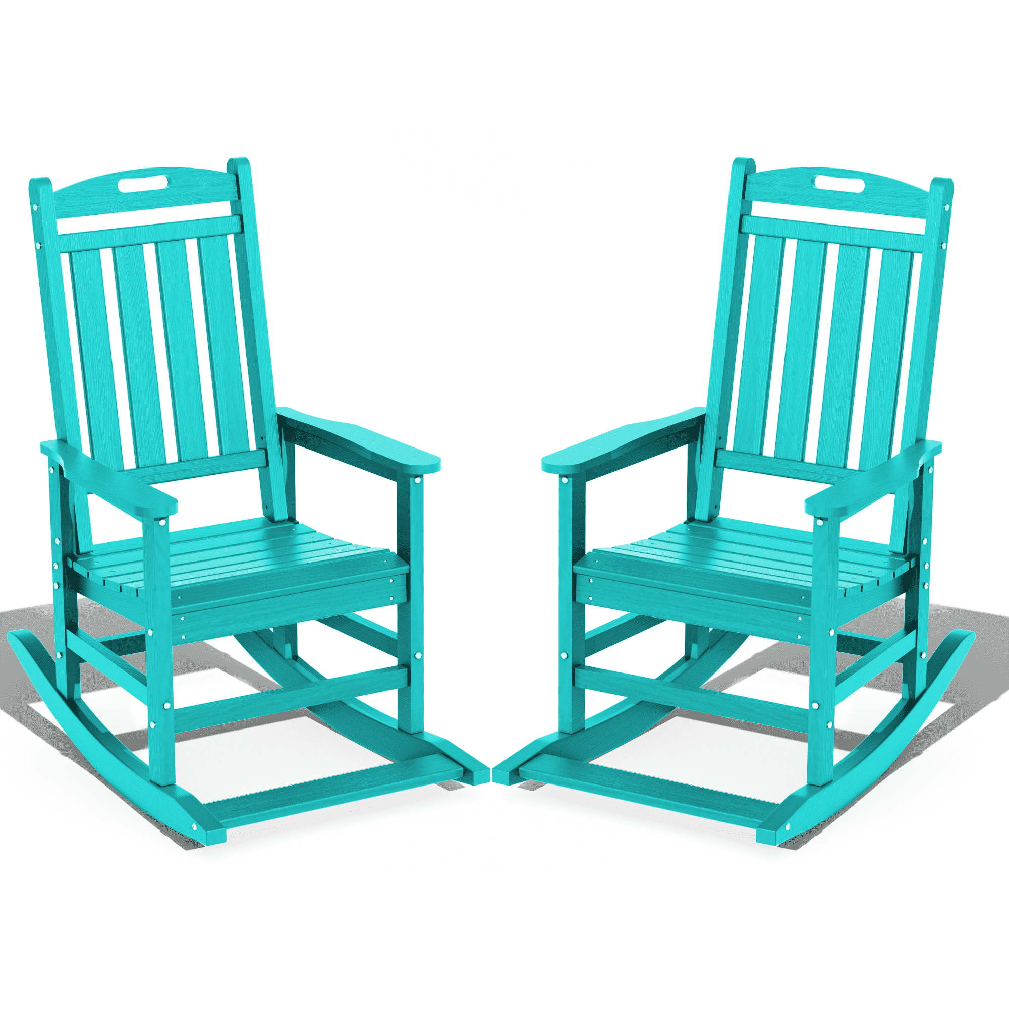 Greforg Outdoor Oversized Patio Rocking Chair Set of 2, HDPE Weather ...