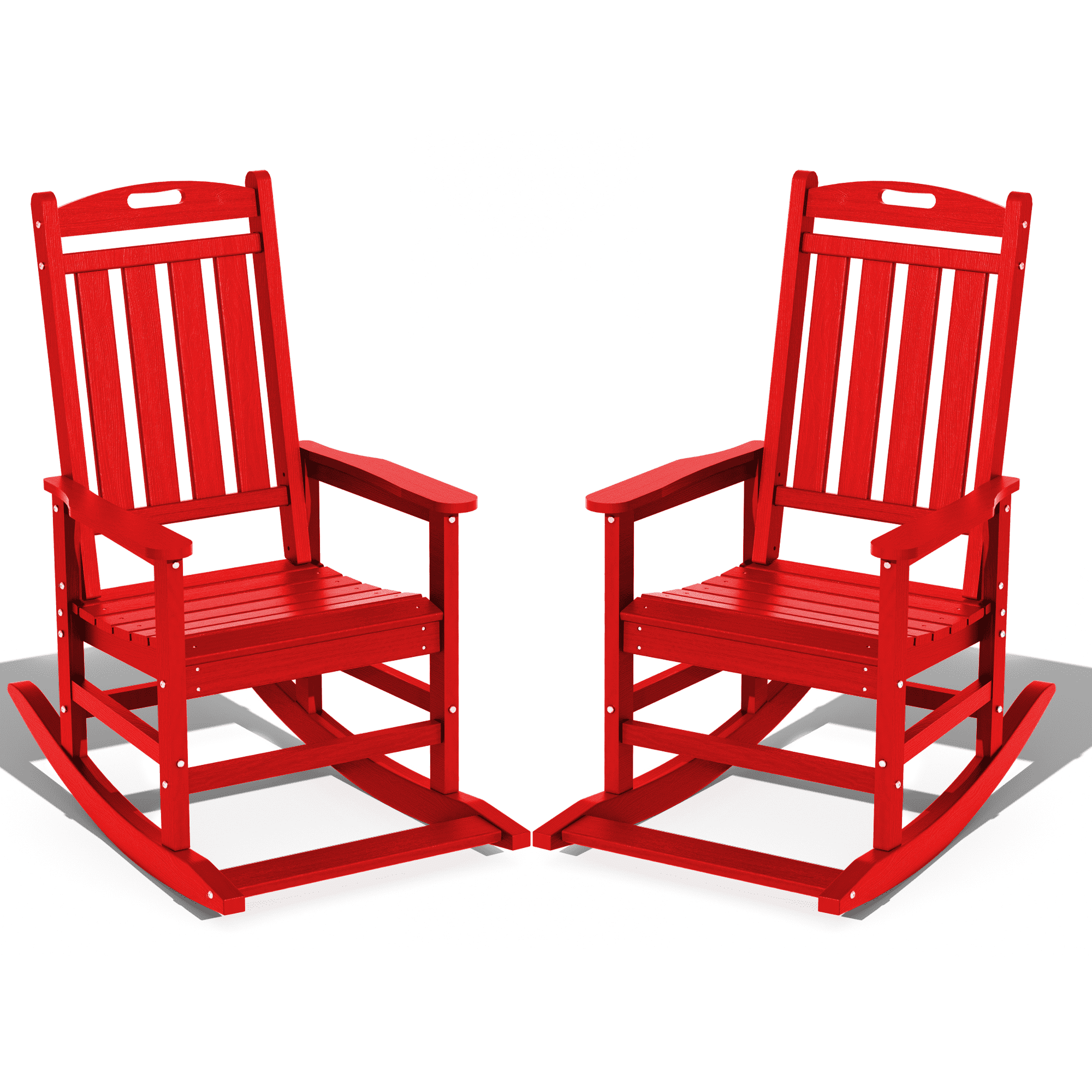 Greforg Outdoor Oversized Patio Rocking Chair Set of 2, HDPE Weather ...