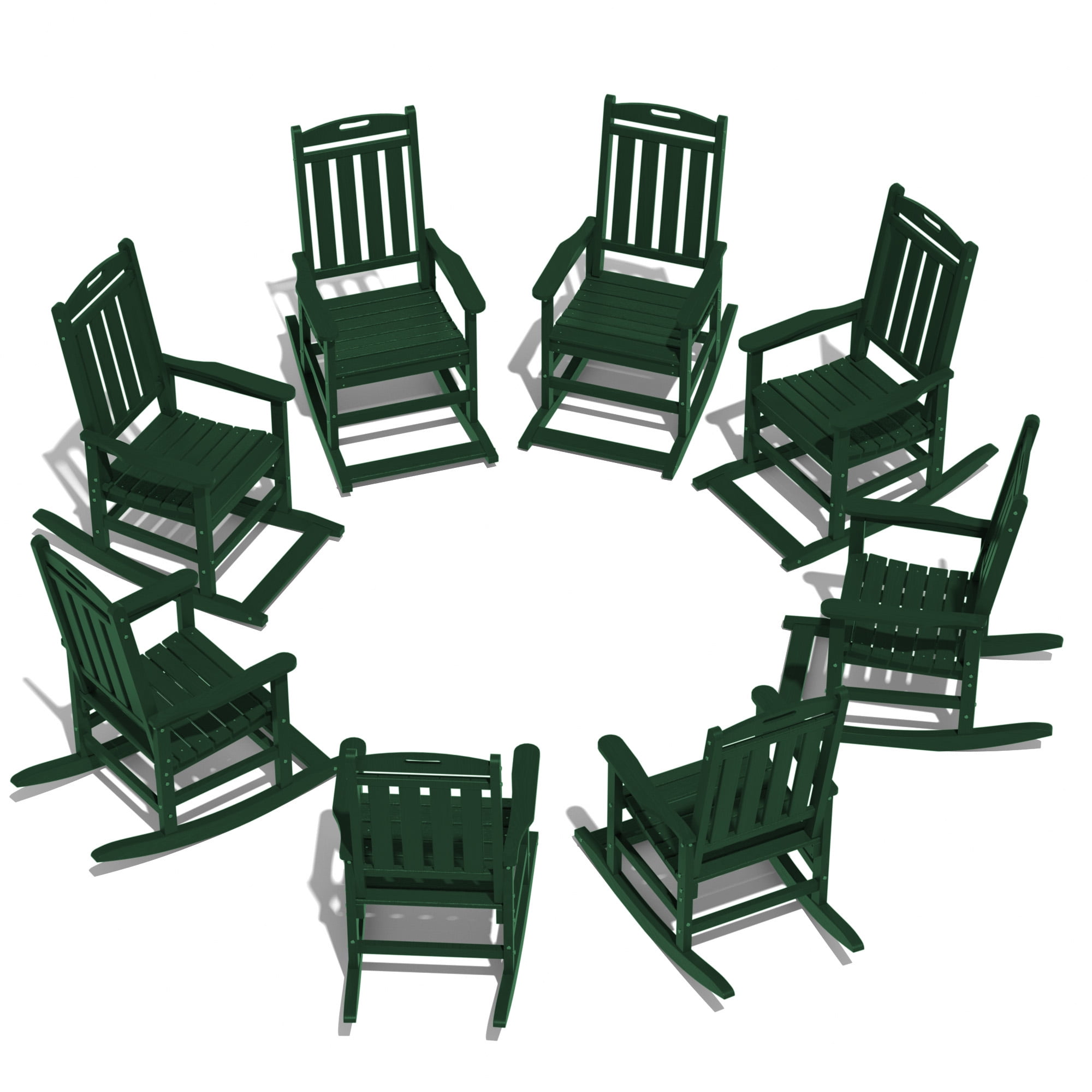 Greforg Outdoor Oversized Patio Rocking Chair Set of 8, HDPE Weather ...