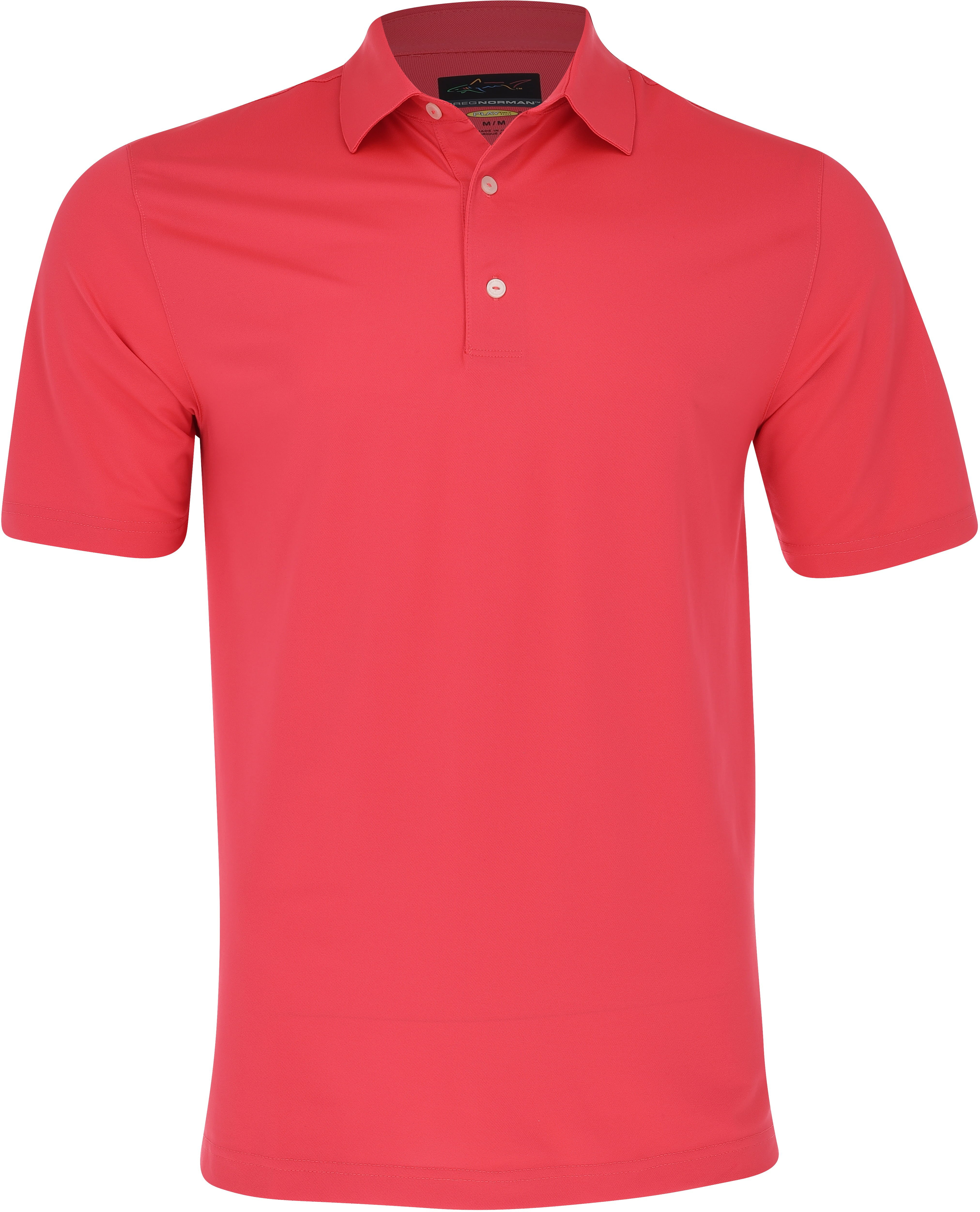 Greg Norman Golf Men's Freedom Micro Pique Polo Shirt, Medium Coral ...
