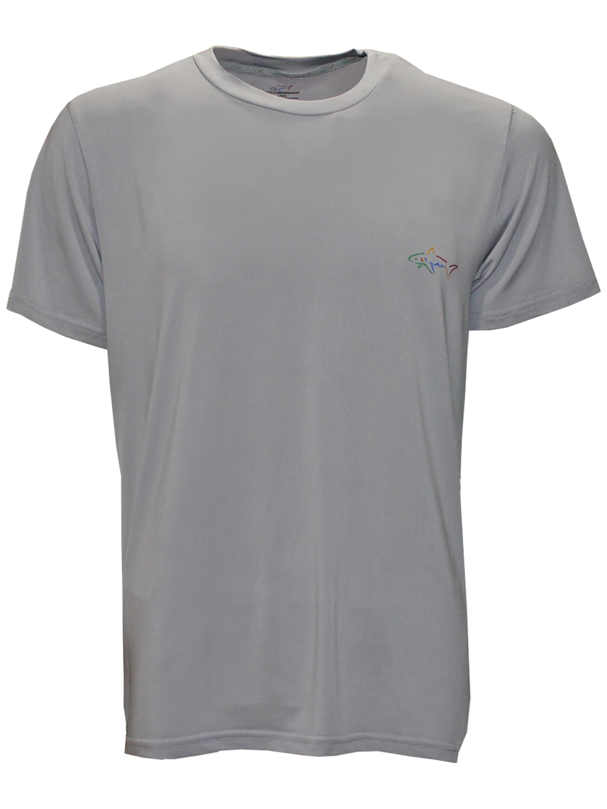 Greg Norman Golf Men's Shark Performance T-Shirt, Medium Light Gray ...