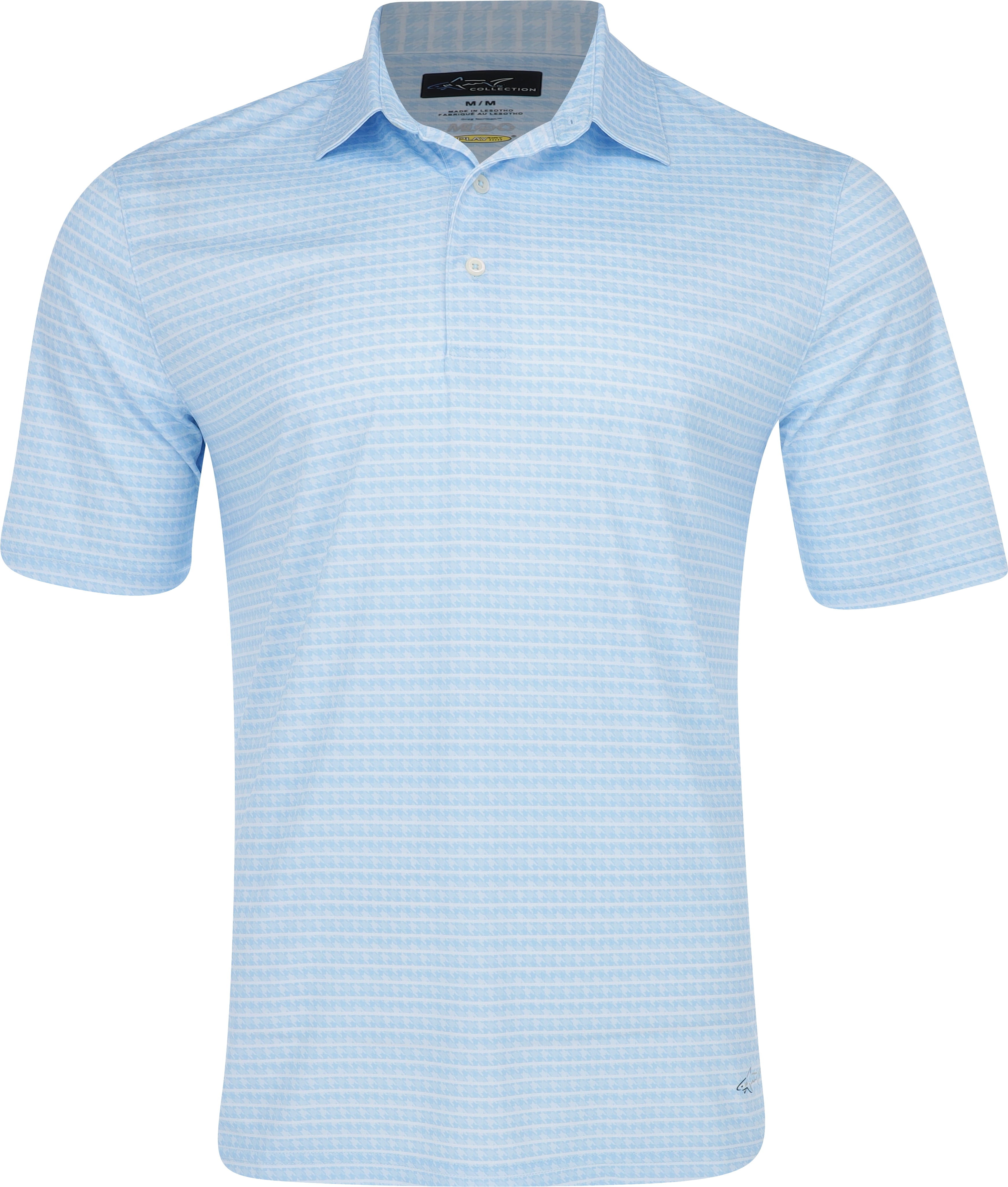 Greg Norman ML75 Recycled Microlux Houndstooth Stripe Cloud Shirt Men M ...