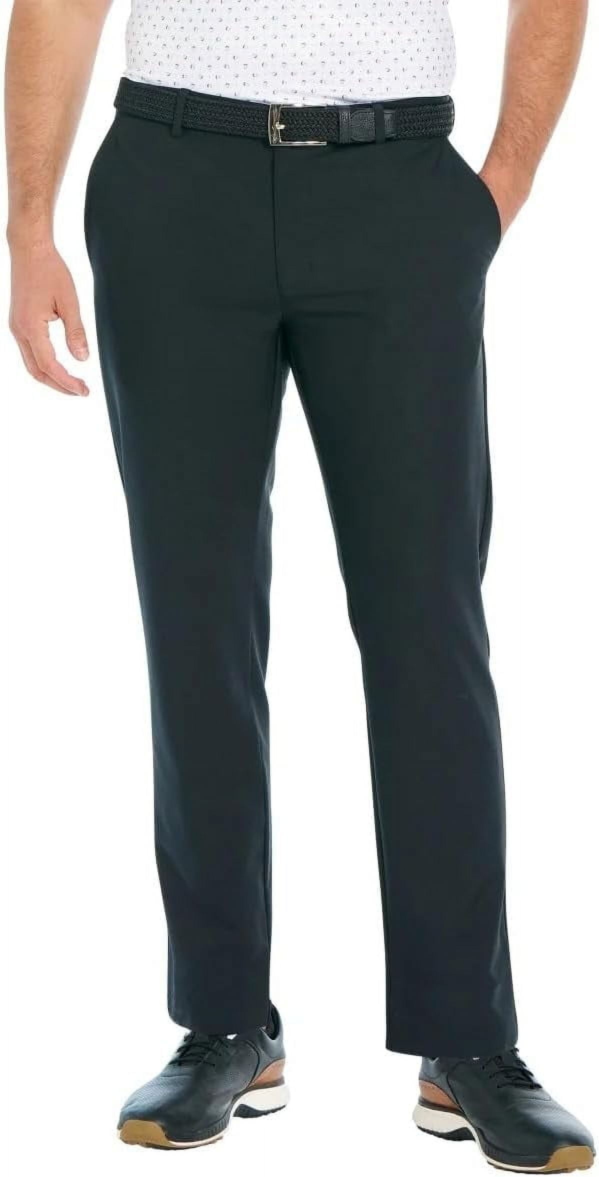 Greg Norman Men’s ML75 Microfiber Yarn Stretch Fabric Midweight Chino Pant (Black, 36Wx34L ...