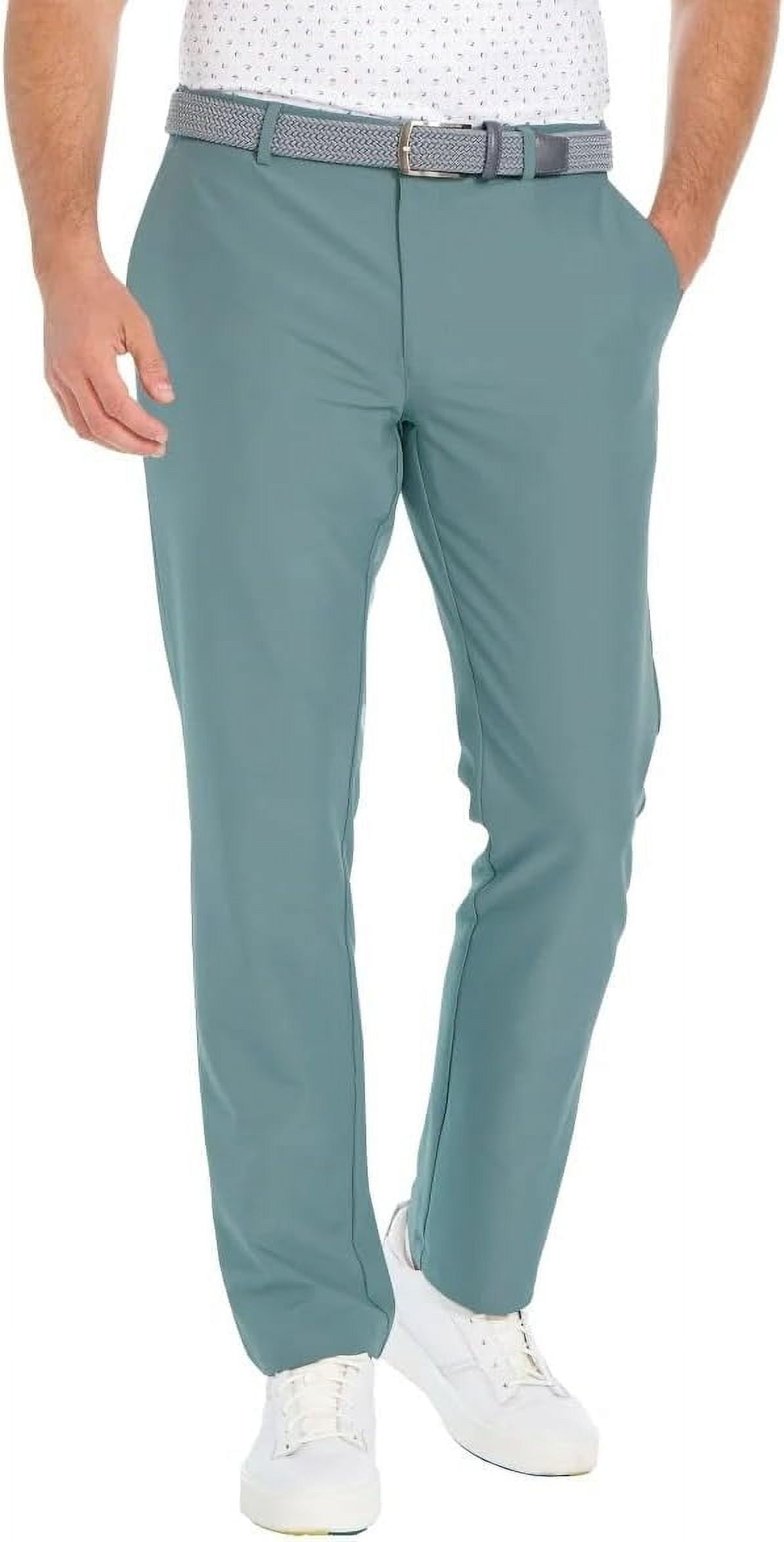 Greg Norman Men’s ML75 Microfiber Yarn Stretch Fabric Midweight Chino Pant (Green, 38Wx32L ...