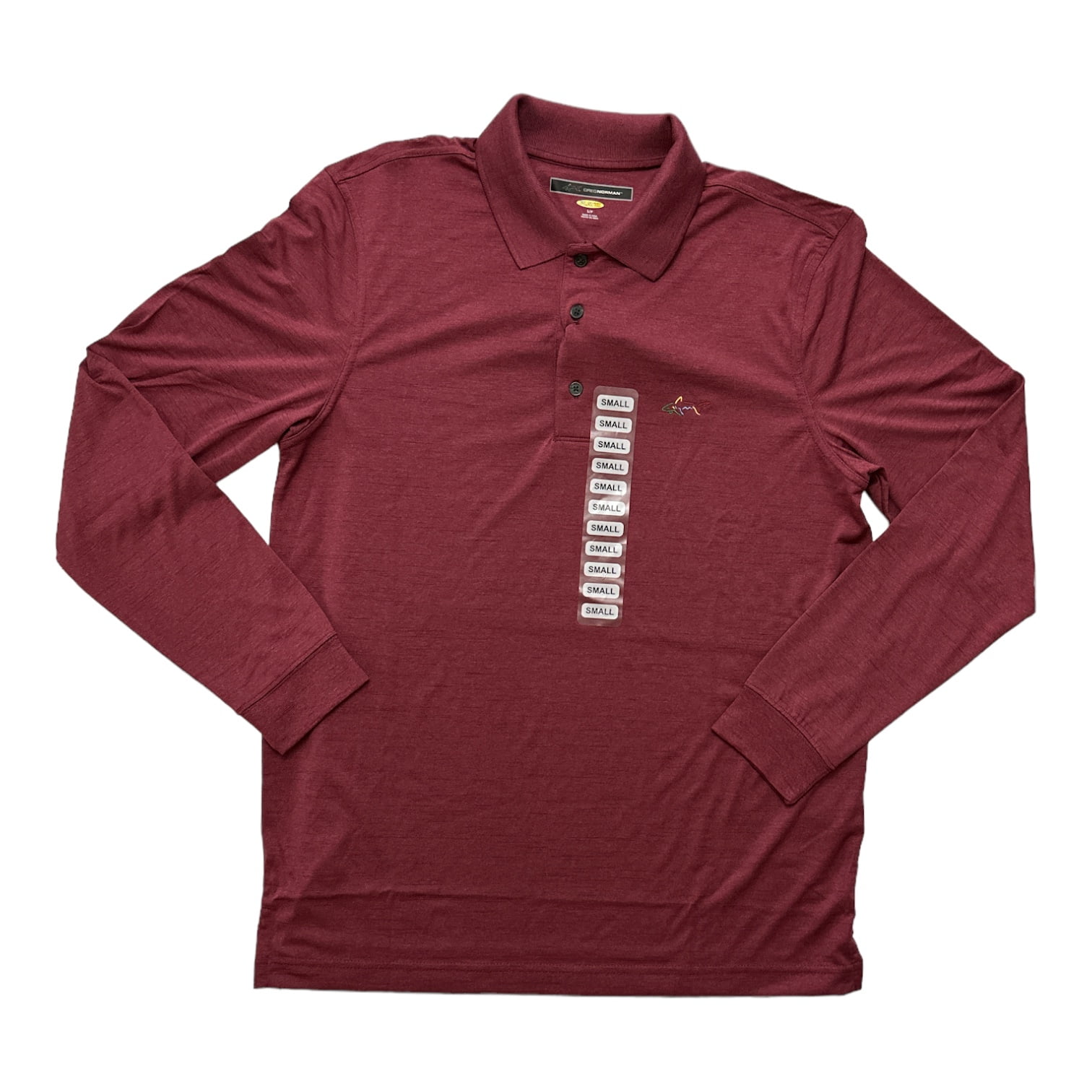 Greg Norman Men's Ribbed Knit Collar Long Sleeve Performance Polo Shirt ...