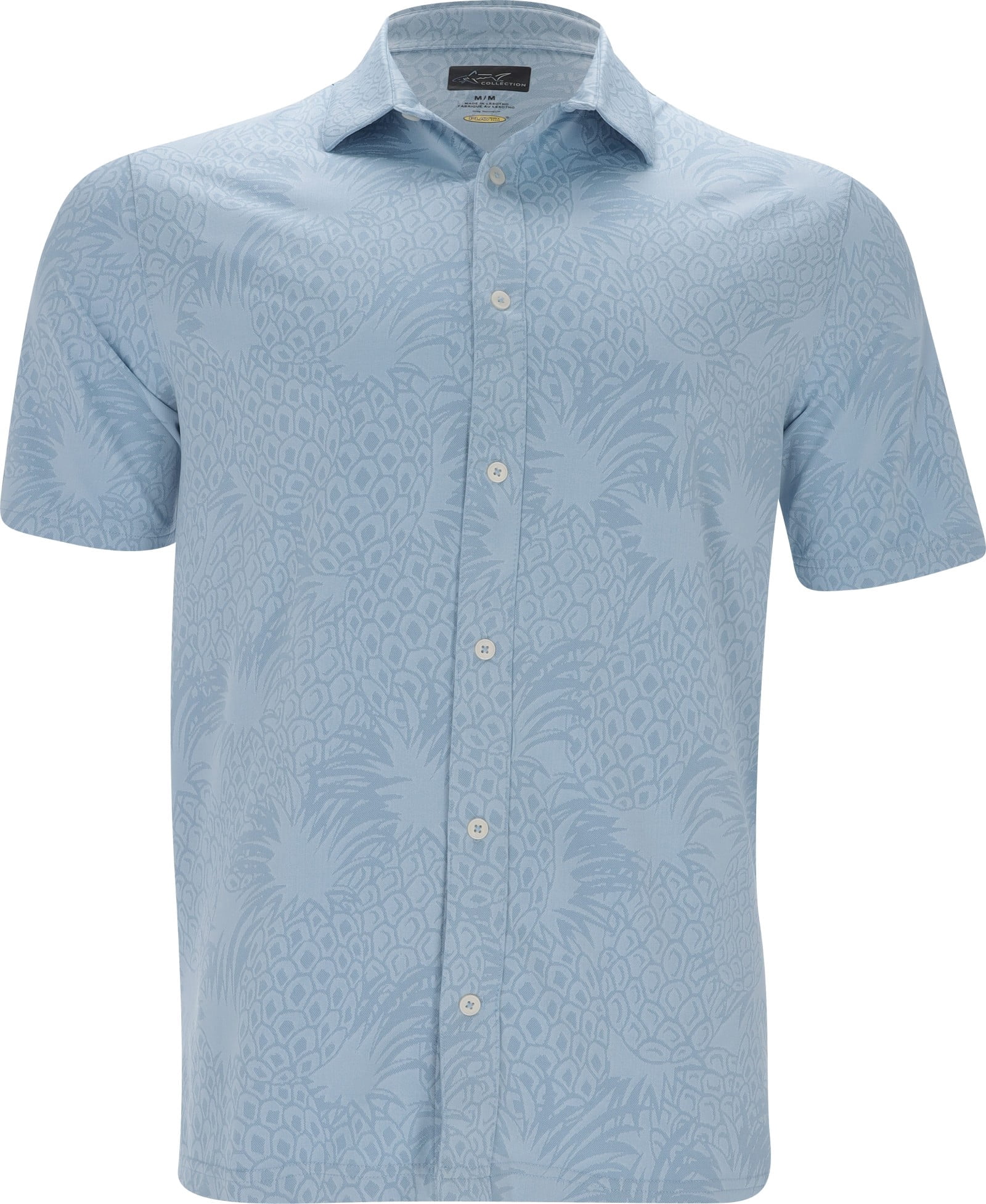 Greg Norman Royal Palm Knit Full Button Blue Haze Shirt Men L - Walmart.com