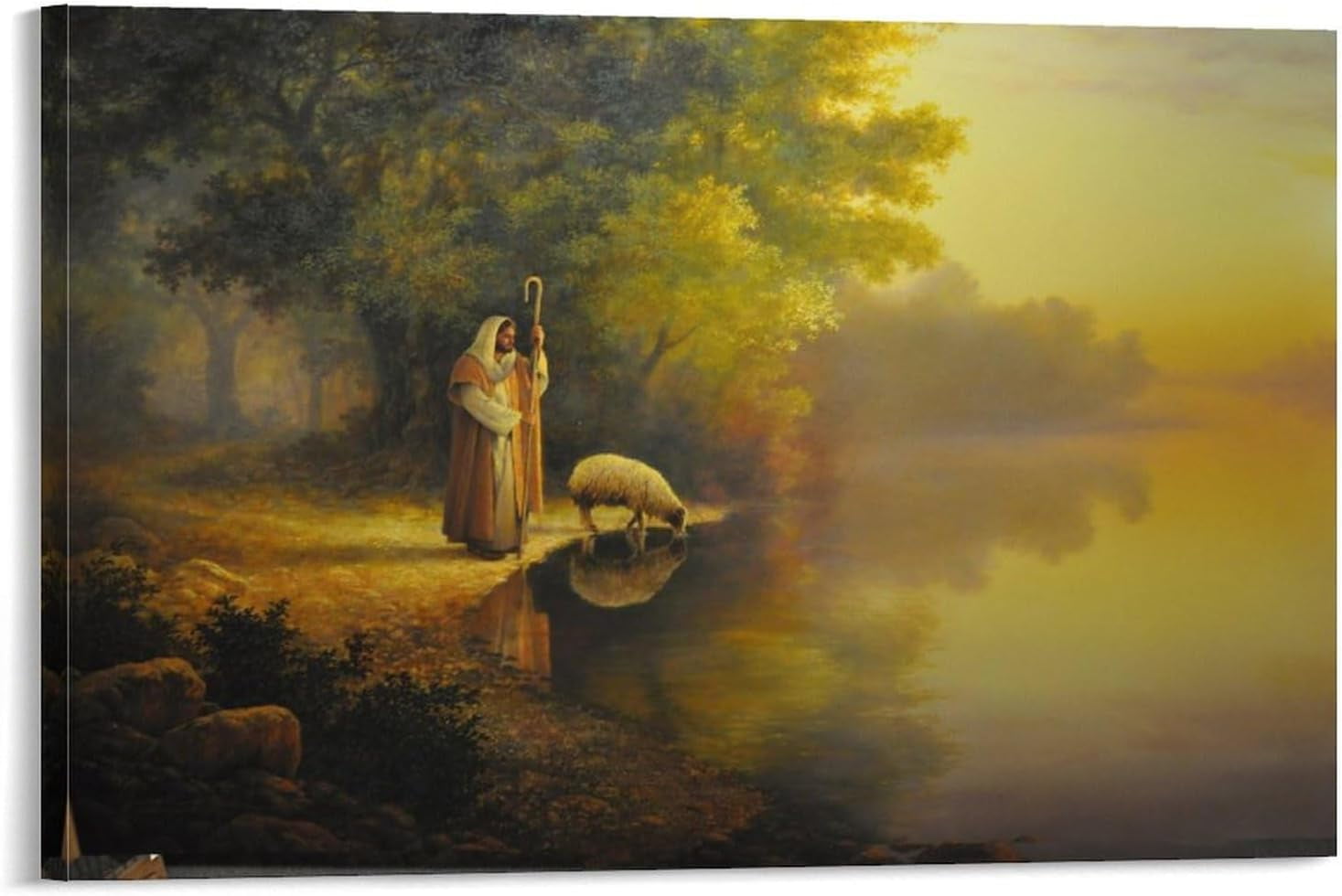 Greg Olsen Painter He Leads Me Beside still Waters Wall Art Poster ...