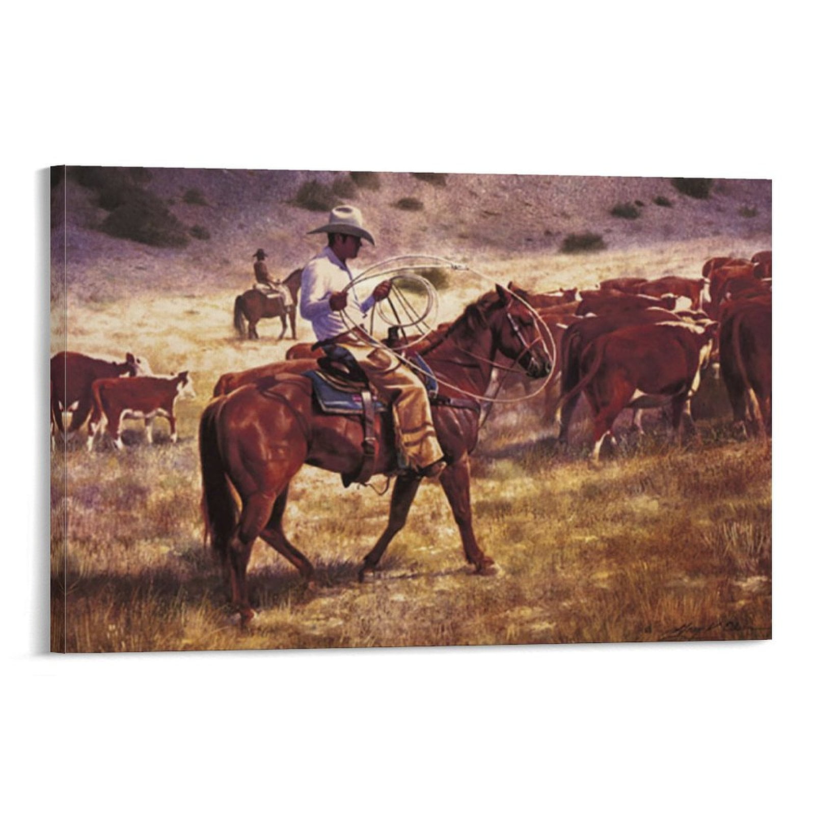Greg Olsen Print Painting CATTLE DRIVE Canvas Art Poster and Wall Art ...