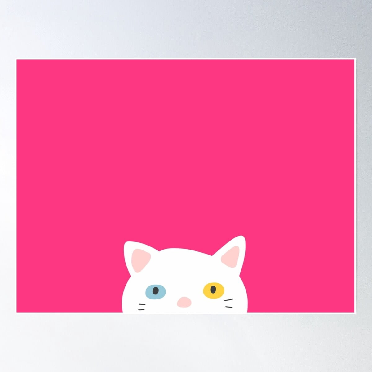 Greg The Cat (Pink) Poster Wall Art, Modern Wall Decor For Living Room ...