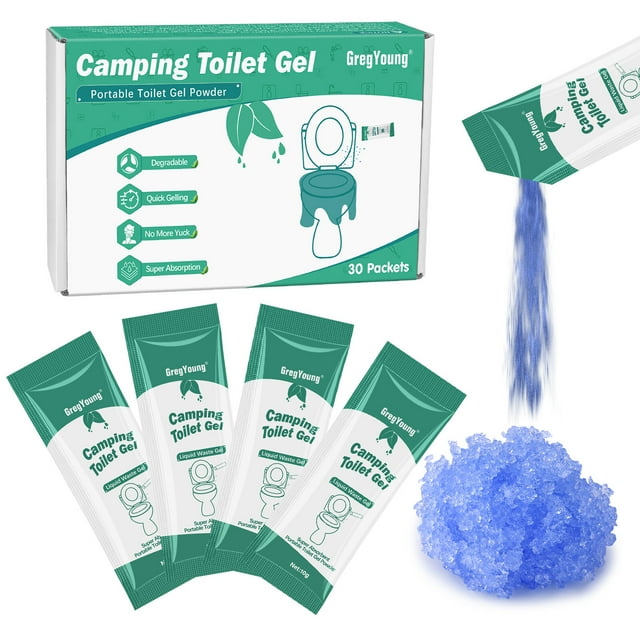 GregYoung 30 Packets Liquid Waste Gel Powder Porta Potty Gel Absorbent ...