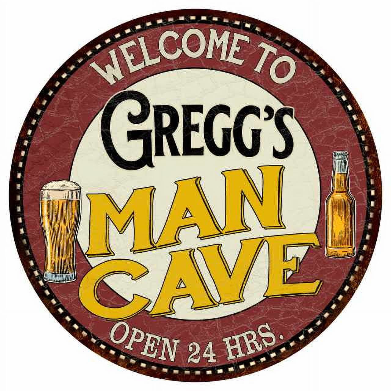Gregg's Man Cave 14" Round Metal Sign Kitchen Bar Wall Decor 100140035172 - Walmart.com