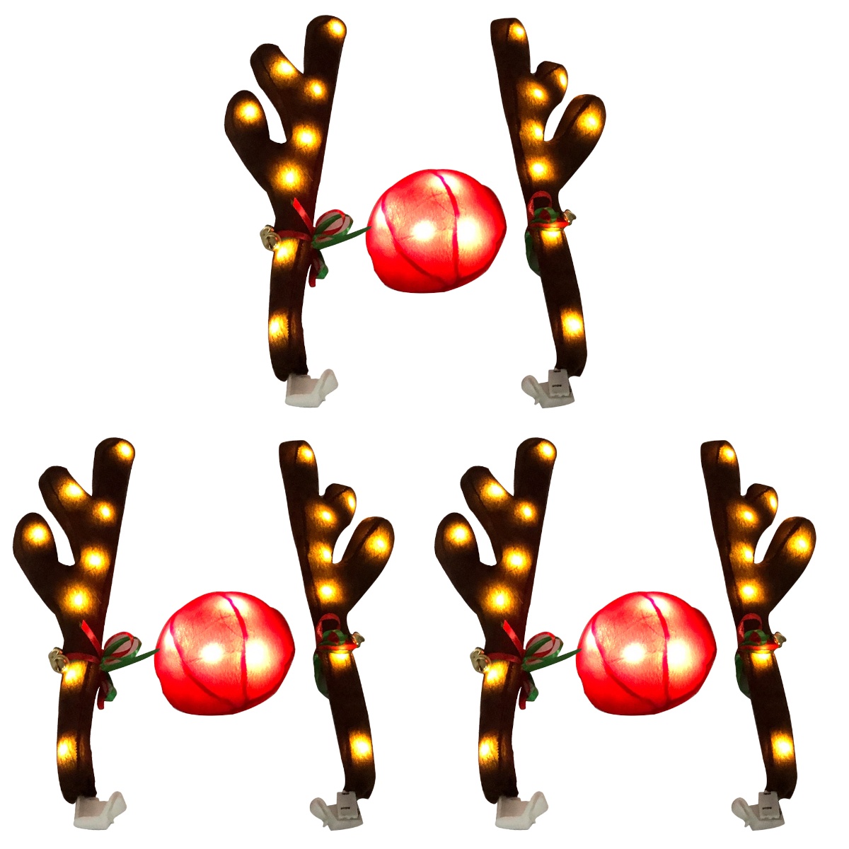 Gregiular 3 Sets Car Reindeer Set Car Rudolph Kit Christmas Car ...