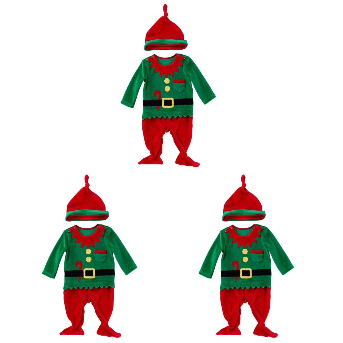 Gregiular 3 Sets Santa Claus Costume Xmas Jumpsuit Santa Claus Jumpsuit Santa Claus Clothes