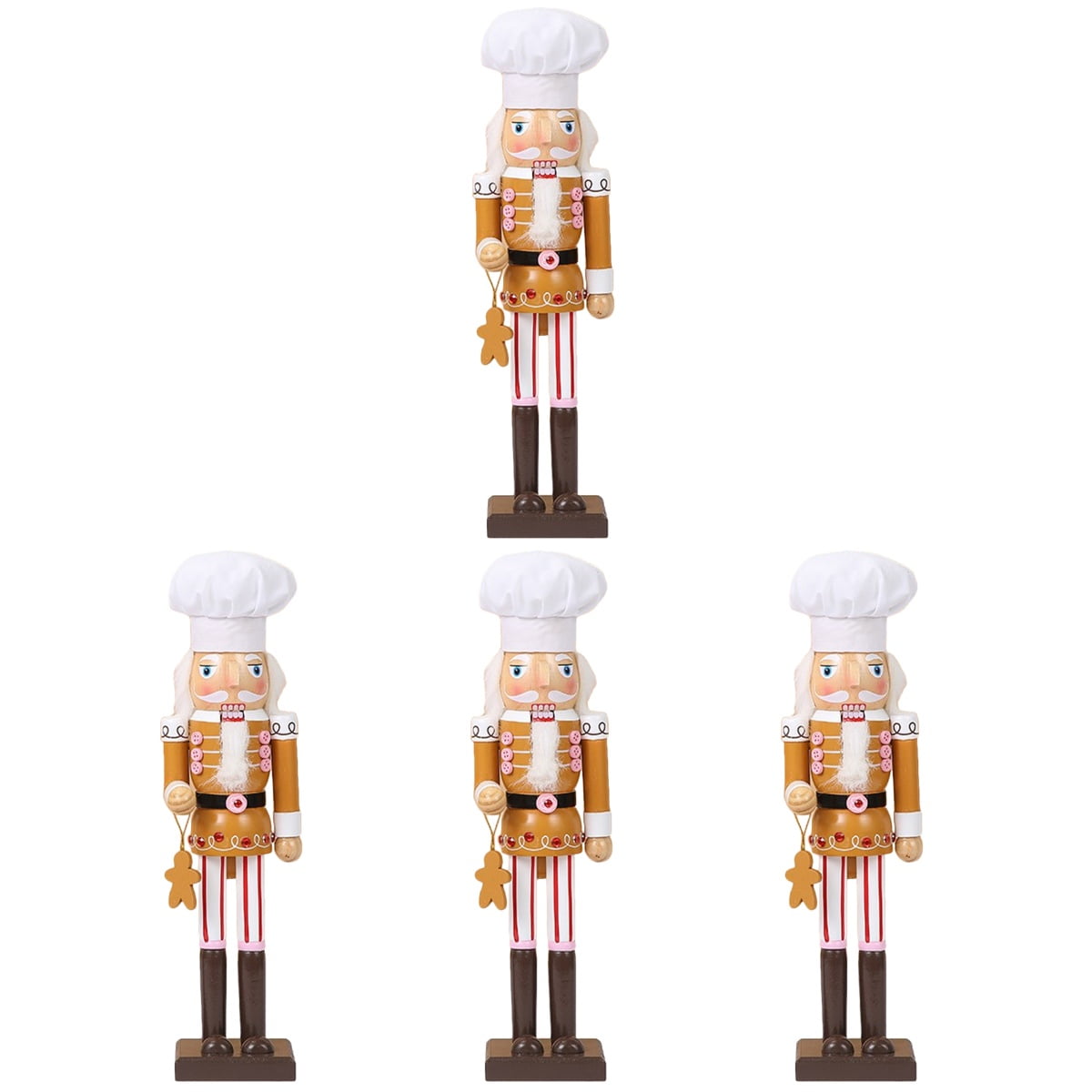 Gregiular 4pcs Chef Nutcracker Decor Christmas Nutcracker Figure Wooden Nutcracker Ornament ...