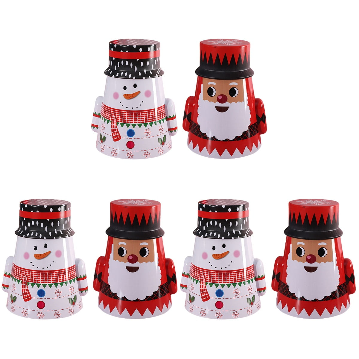 Gregiular 6 Pcs Christmas Tumbler Shaped Storage Box Iron Candy Box ...