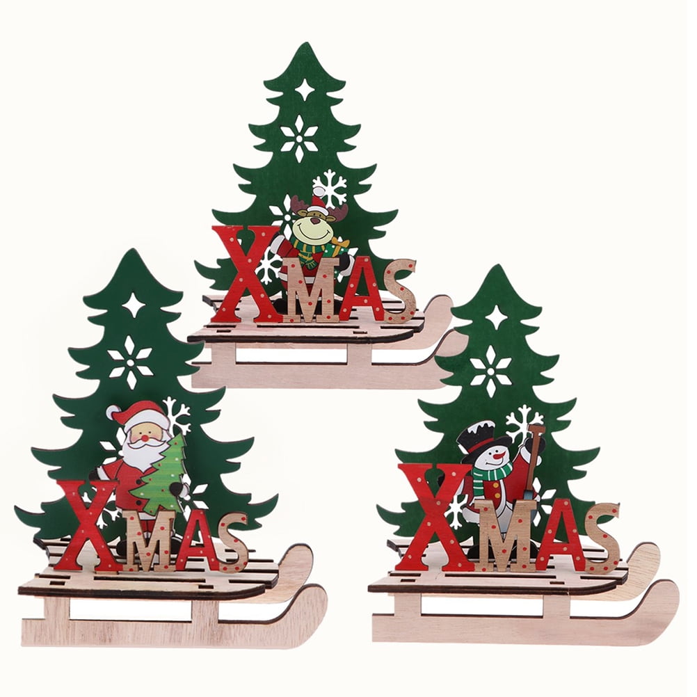 Gregiular Christmas Table Signs Ornament: Wooden Merry Christmas Table ...
