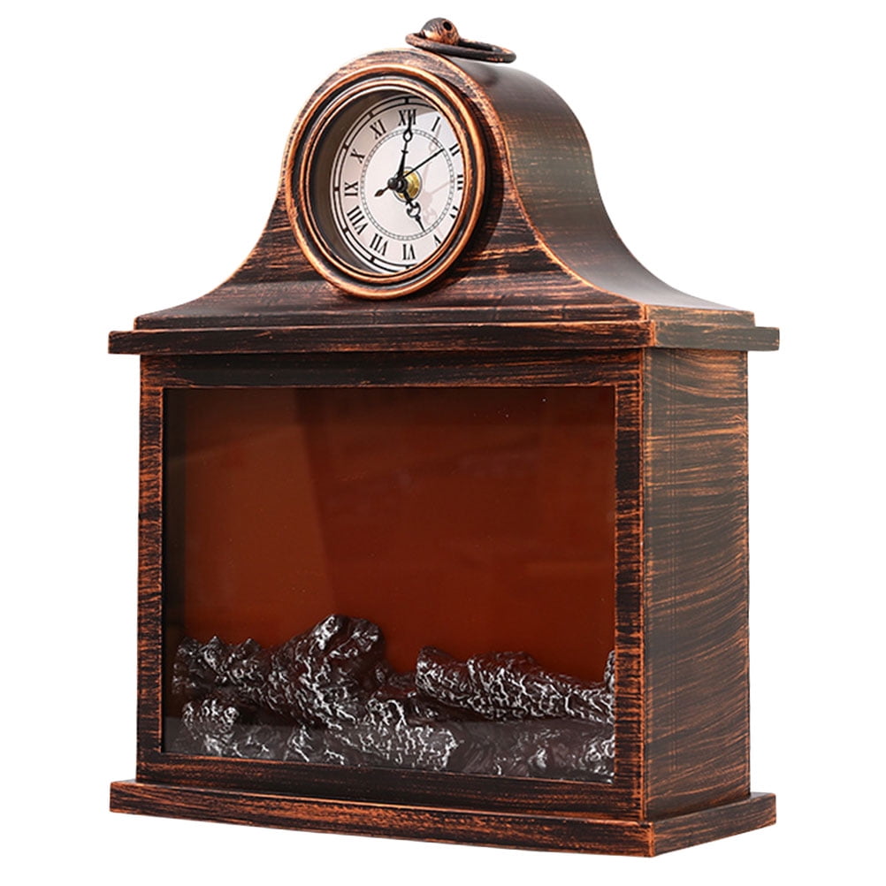 Gregiular LED Xmas Fireplace Mantel Clock Lamp Table Decor - Walmart.com