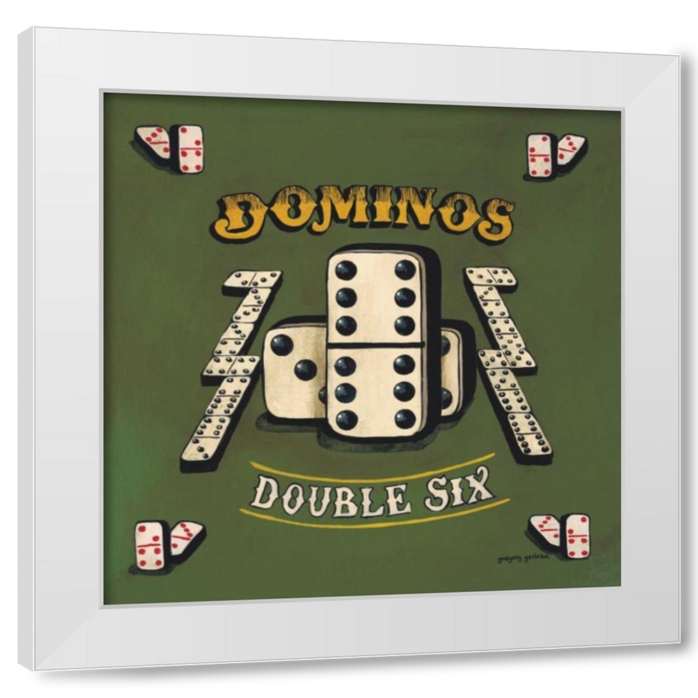 Gregory Gorham 20x20 White Modern Wood Framed Wall Art Titled - Dominos ...