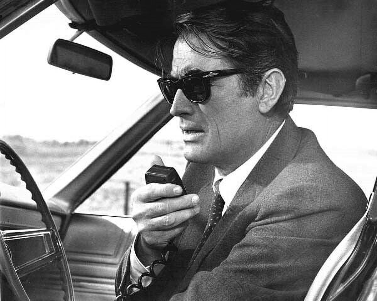 Gregory Peck in suit and sunglasses with car radio 1969 Marooned 16x20 ...