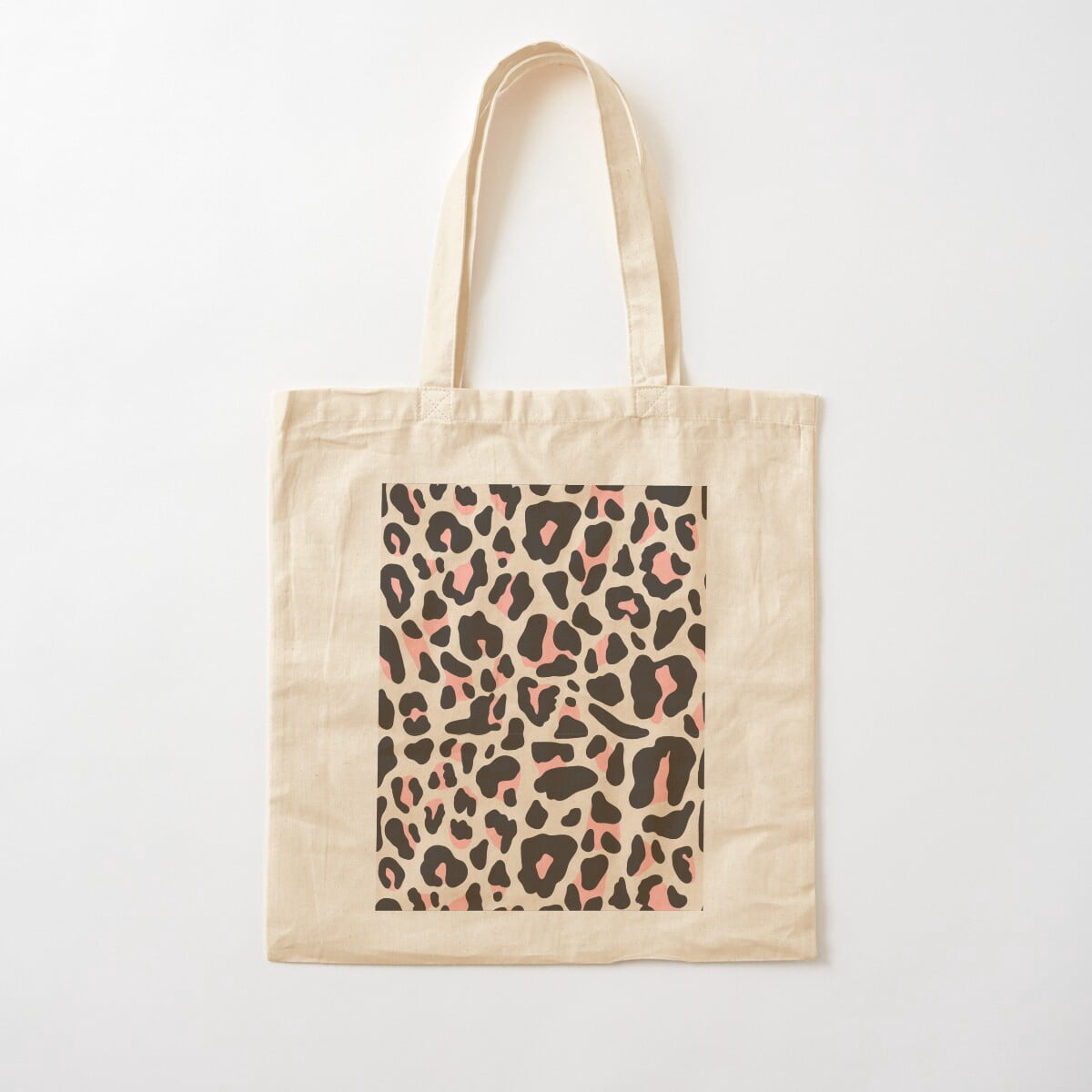 Greige Leopard Cotton Tote Bag Canvas Tote Bag, Family Gift For Mother ...