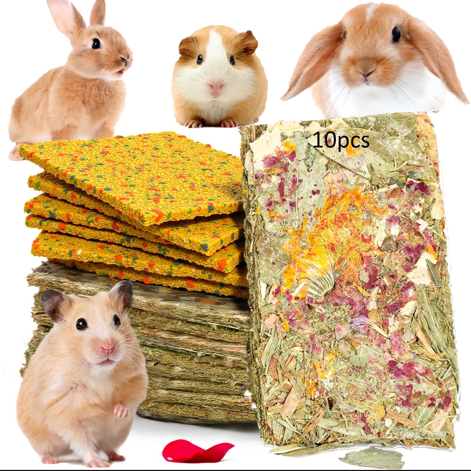 Grembeb Rabbit Toys 10pcs 2 IN 1 Bunny Crisp Treat Indoor Guinea Pig ...