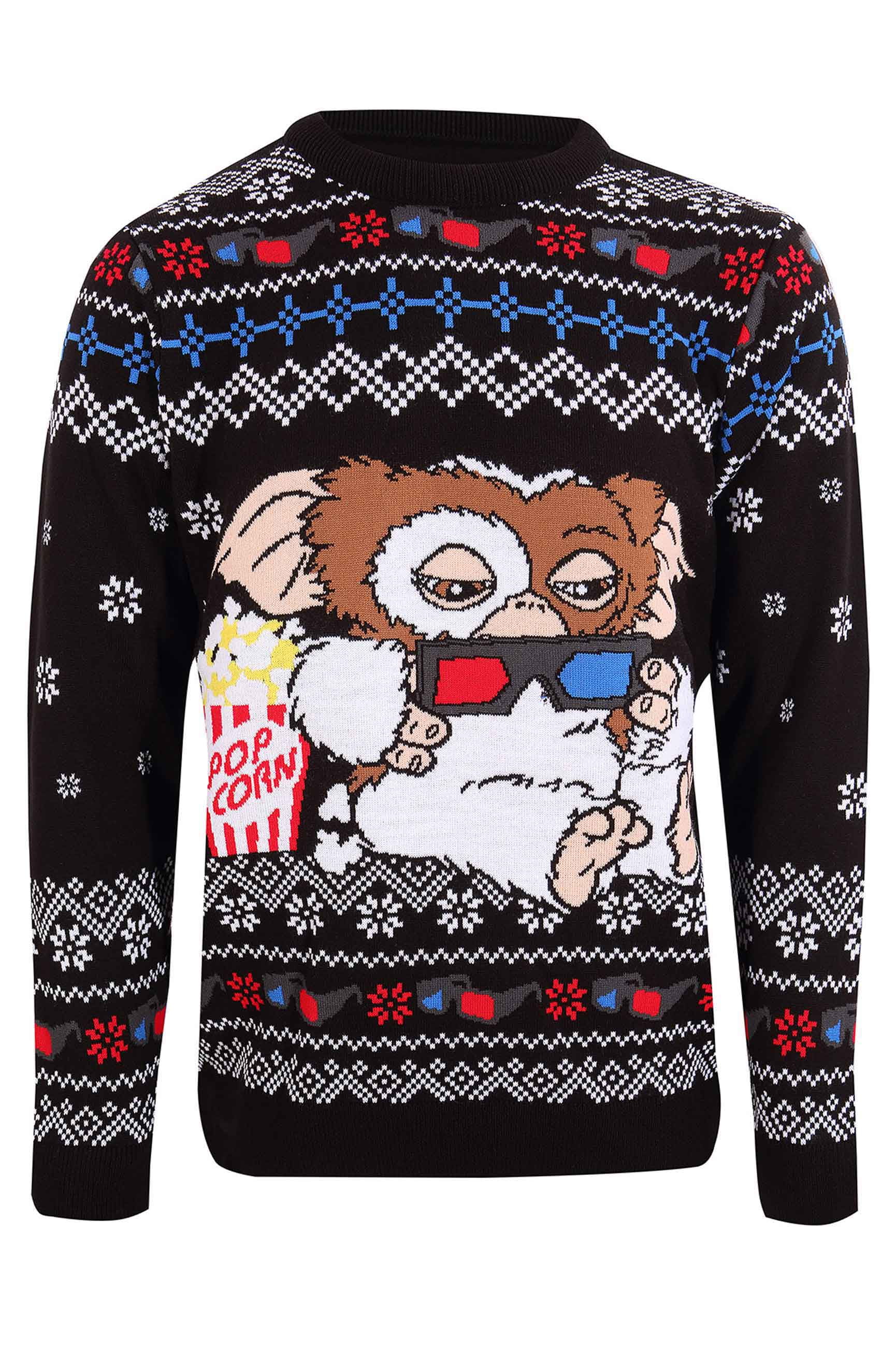 Gremlins Christmas Jumper Gizmo with Popcorn new Official Unisex Ugly ...