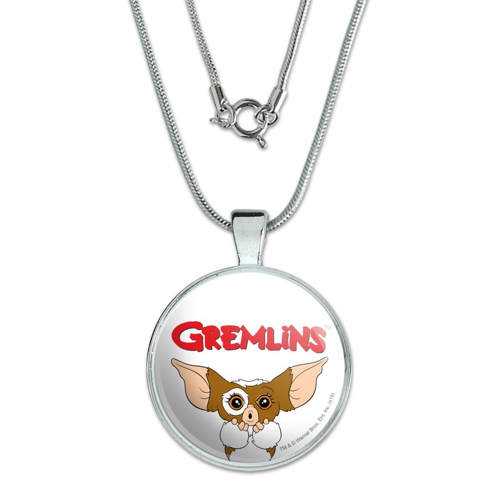 Gremlins Gizmo Logo 1" Pendant with Sterling Silver Plated Chain ...